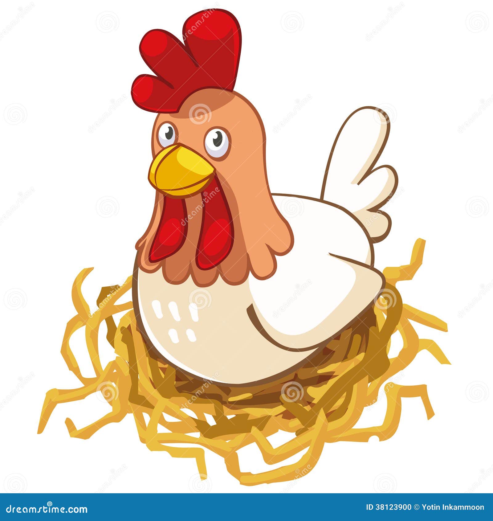 Hen stock vector. Illustration of rooster, cartoon, cute - 38123900