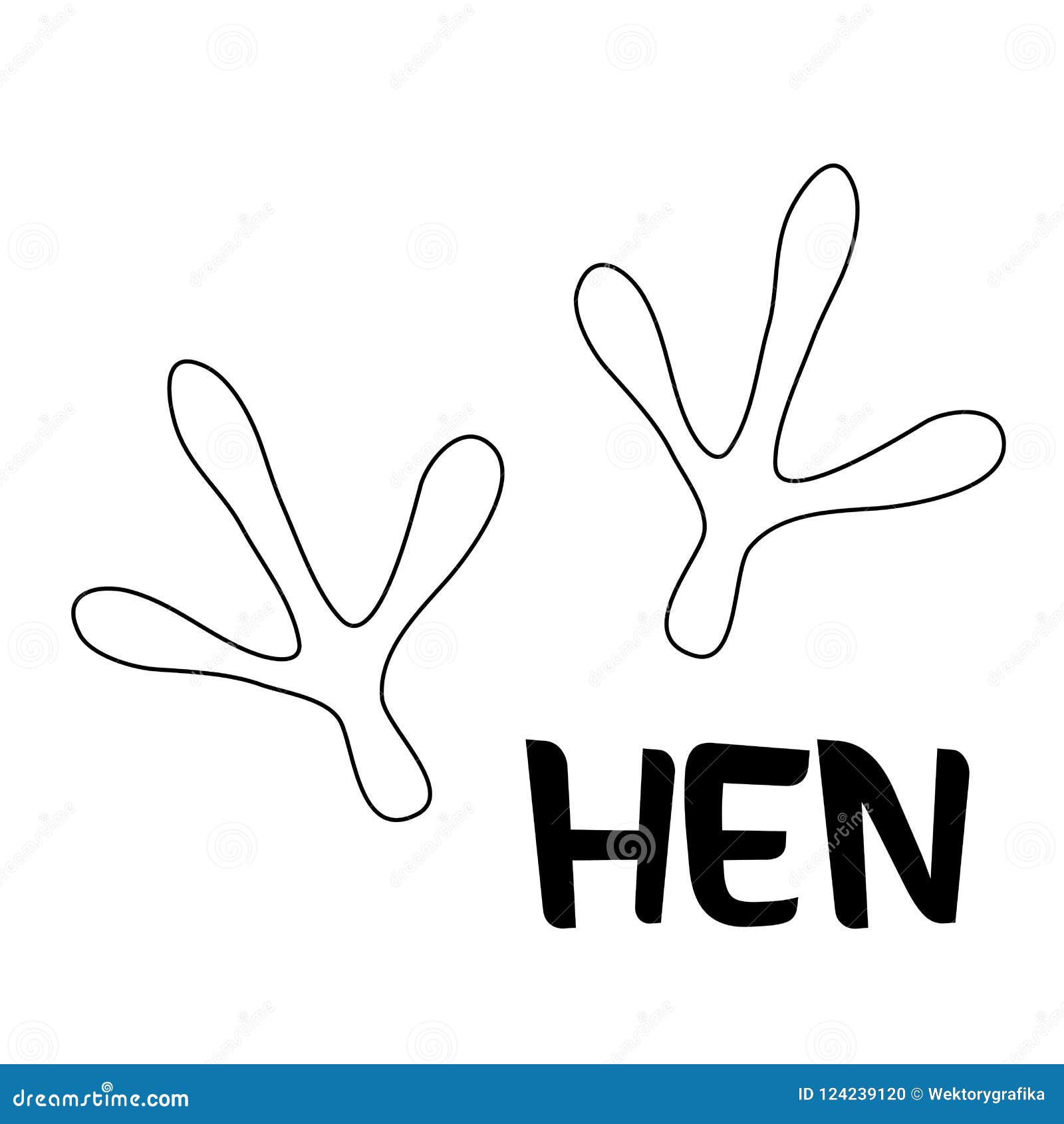 Hen Trace Vector Design Isolated on White Background Stock Vector ...