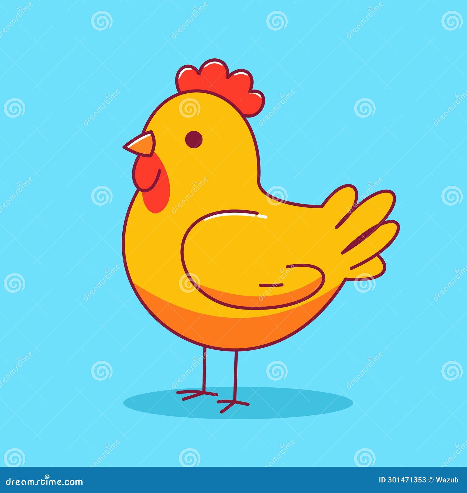 Hen Vector Graphic Illustration Flat 2D Icon Stock Vector ...