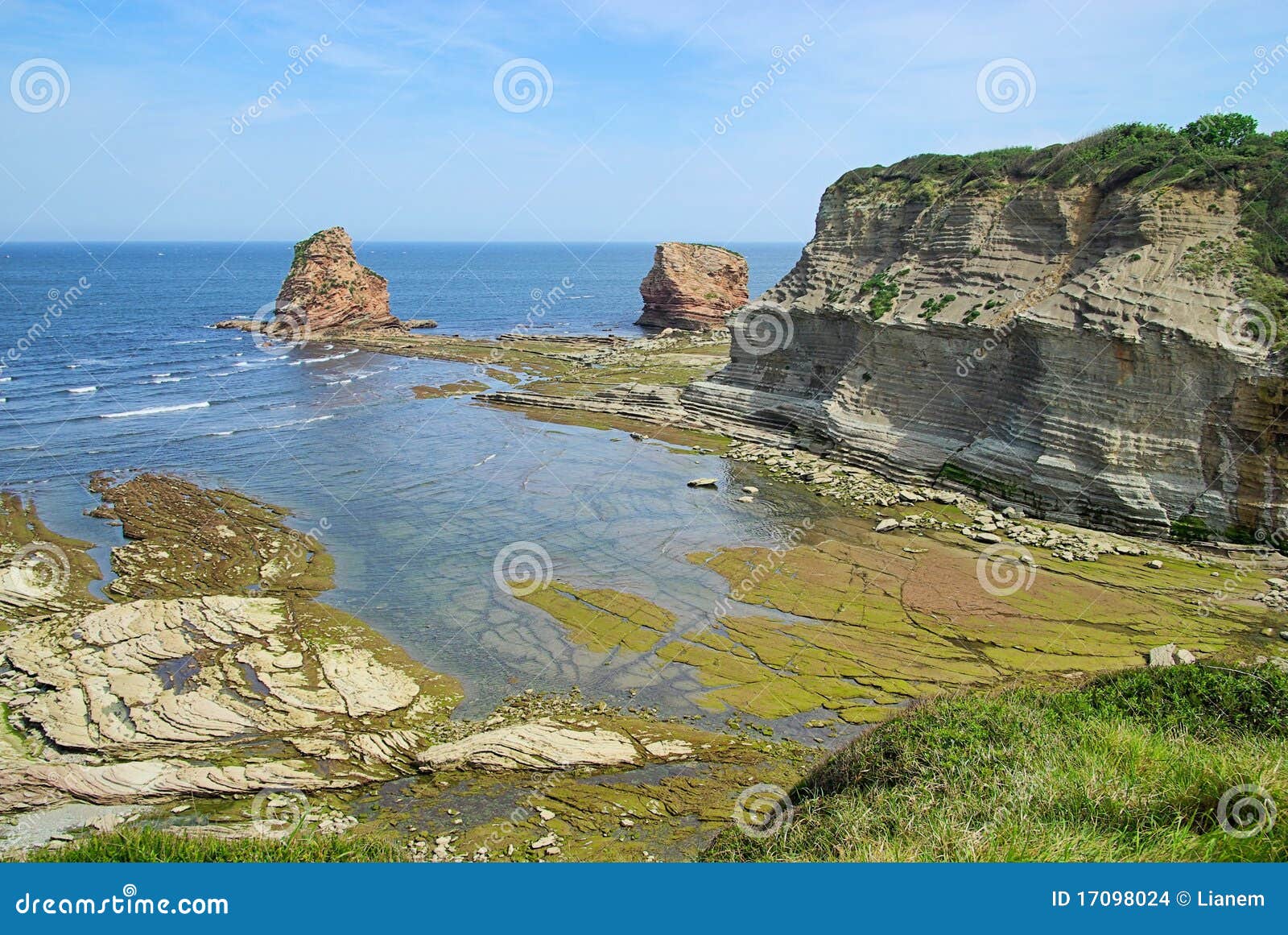 Hendaye rock stock photo. Image of bluff, town, steep - 17098024