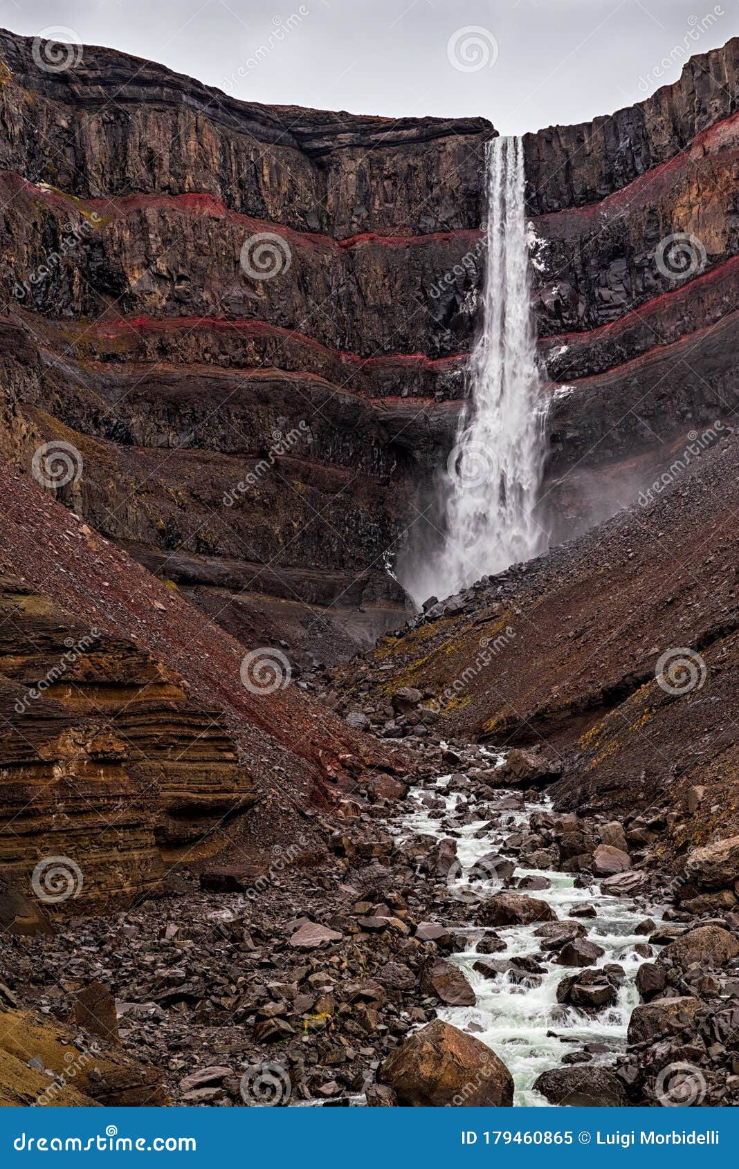 Hengifoss Waterfall, Iceland Stock Image - Image of icelandic, water ...