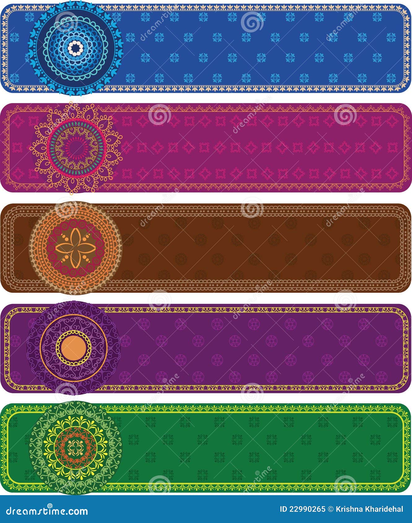 Henna Banners stock illustration. Illustration of lotus - 22990265