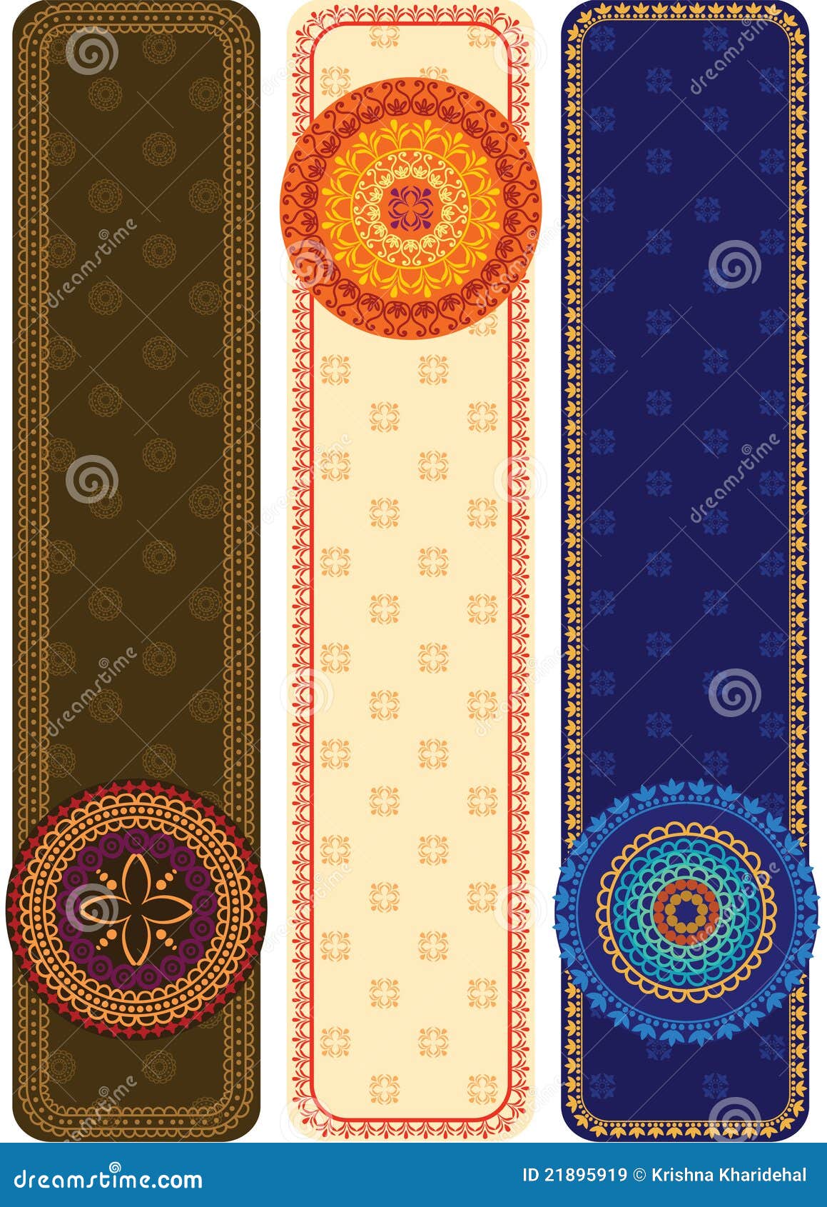 Henna Banners with mandala stock vector. Illustration of indian - 21895919