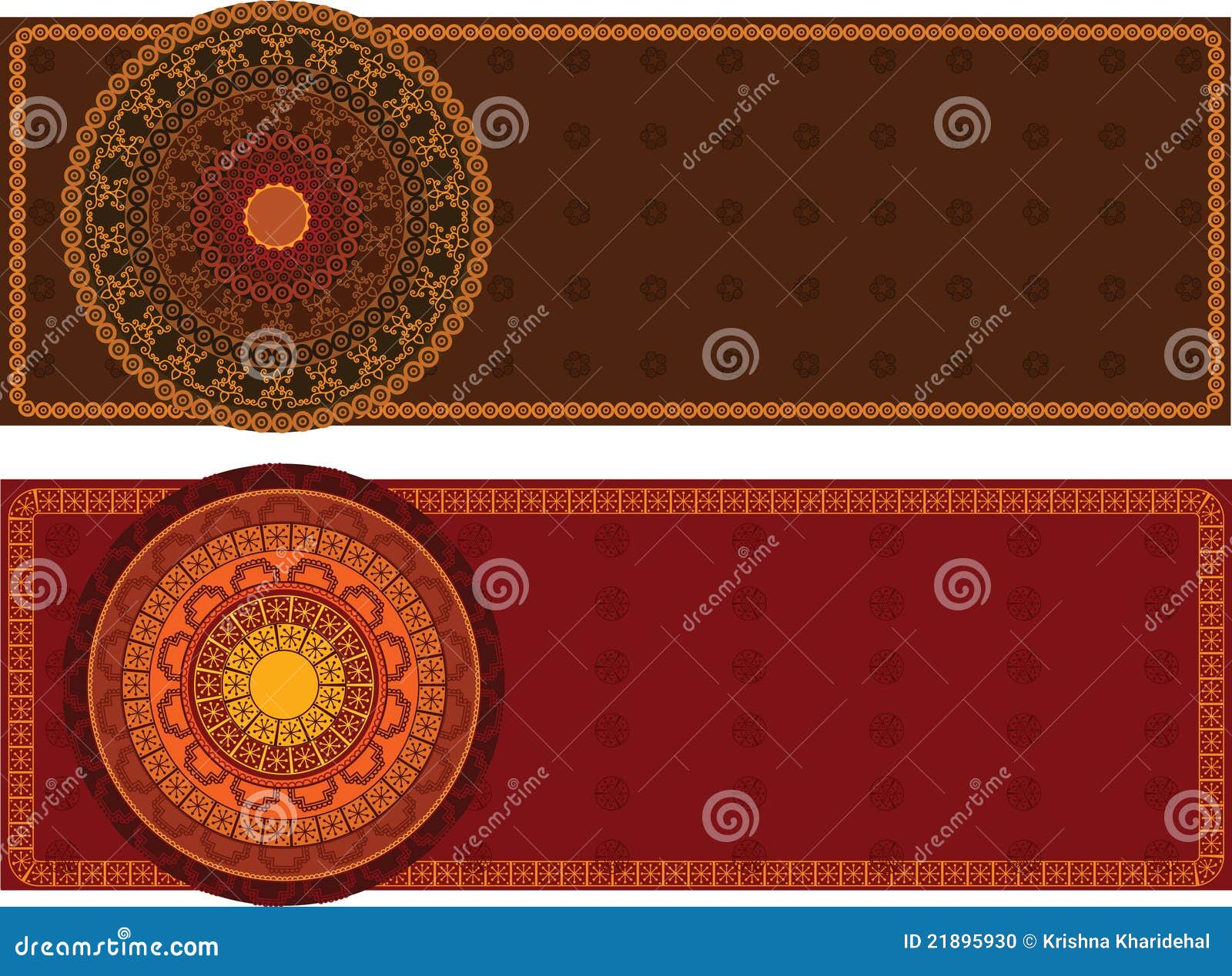 Henna Banners with mandala stock vector. Illustration of purity - 21895930