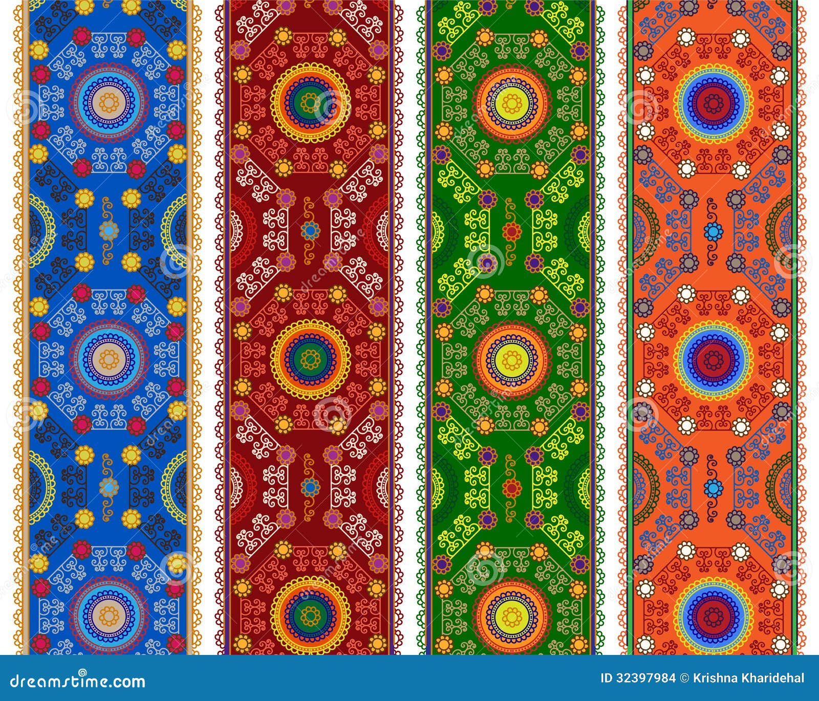 Henna Borders Pattern Vector Illustration | CartoonDealer.com #32397984