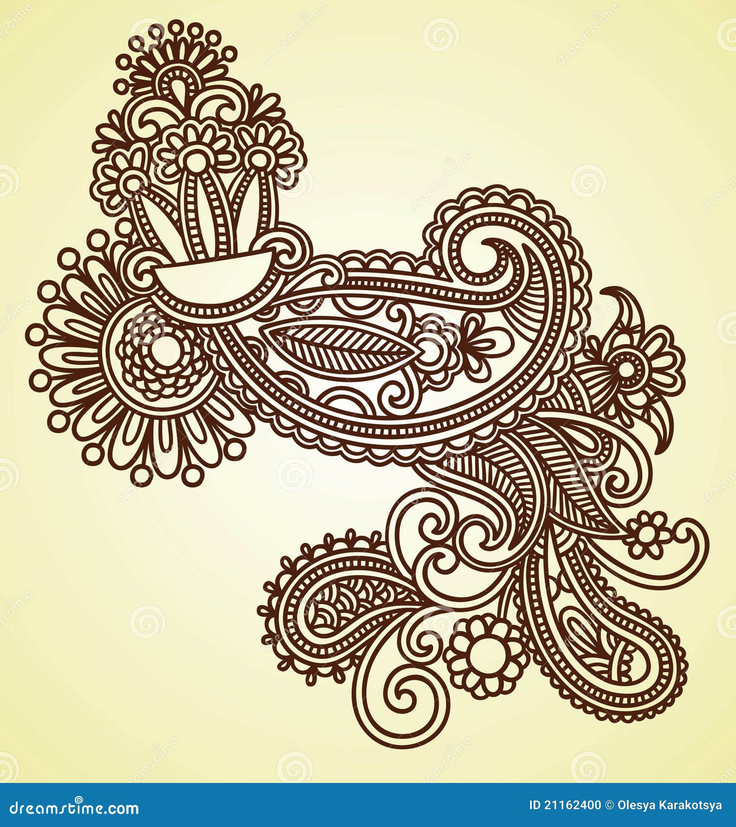 Henna Design Element stock vector. Illustration of design - 21162400