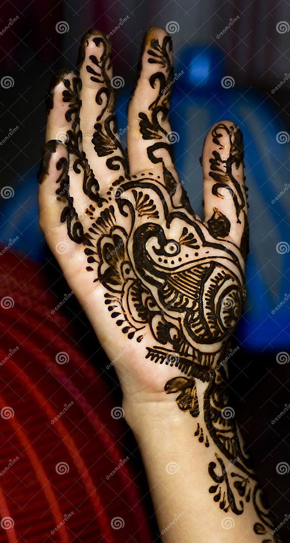 Henna design on hand stock image. Image of herbal, hand - 15658125