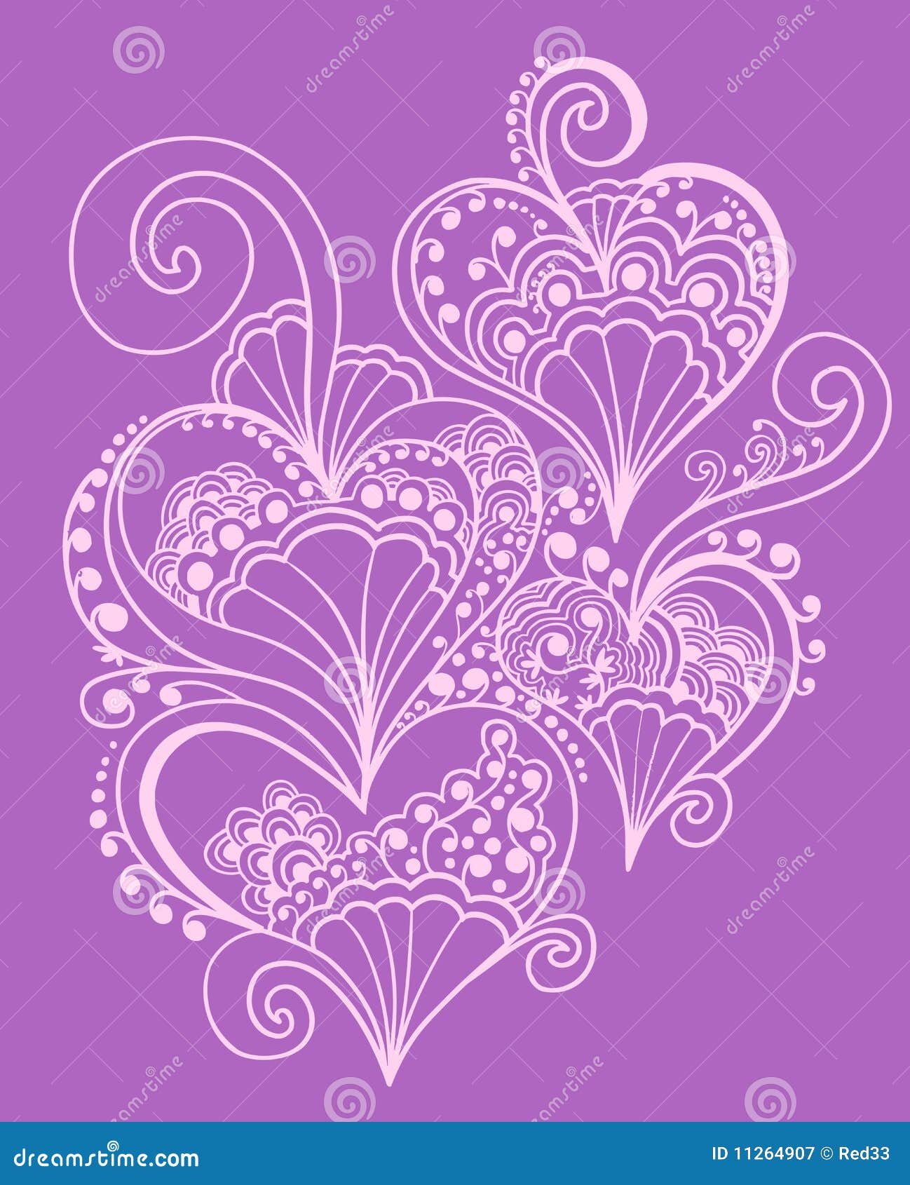 Henna doodle Heart design stock vector. Illustration of intricate ...