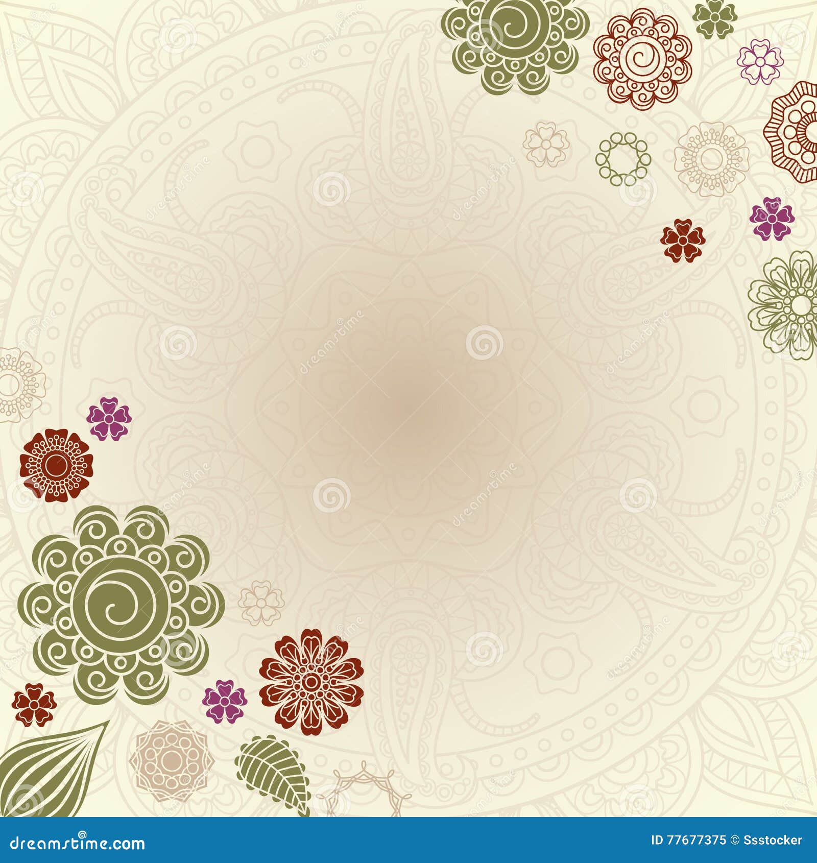 Henna Elements Greeting Card Stock Vector - Illustration of flower ...