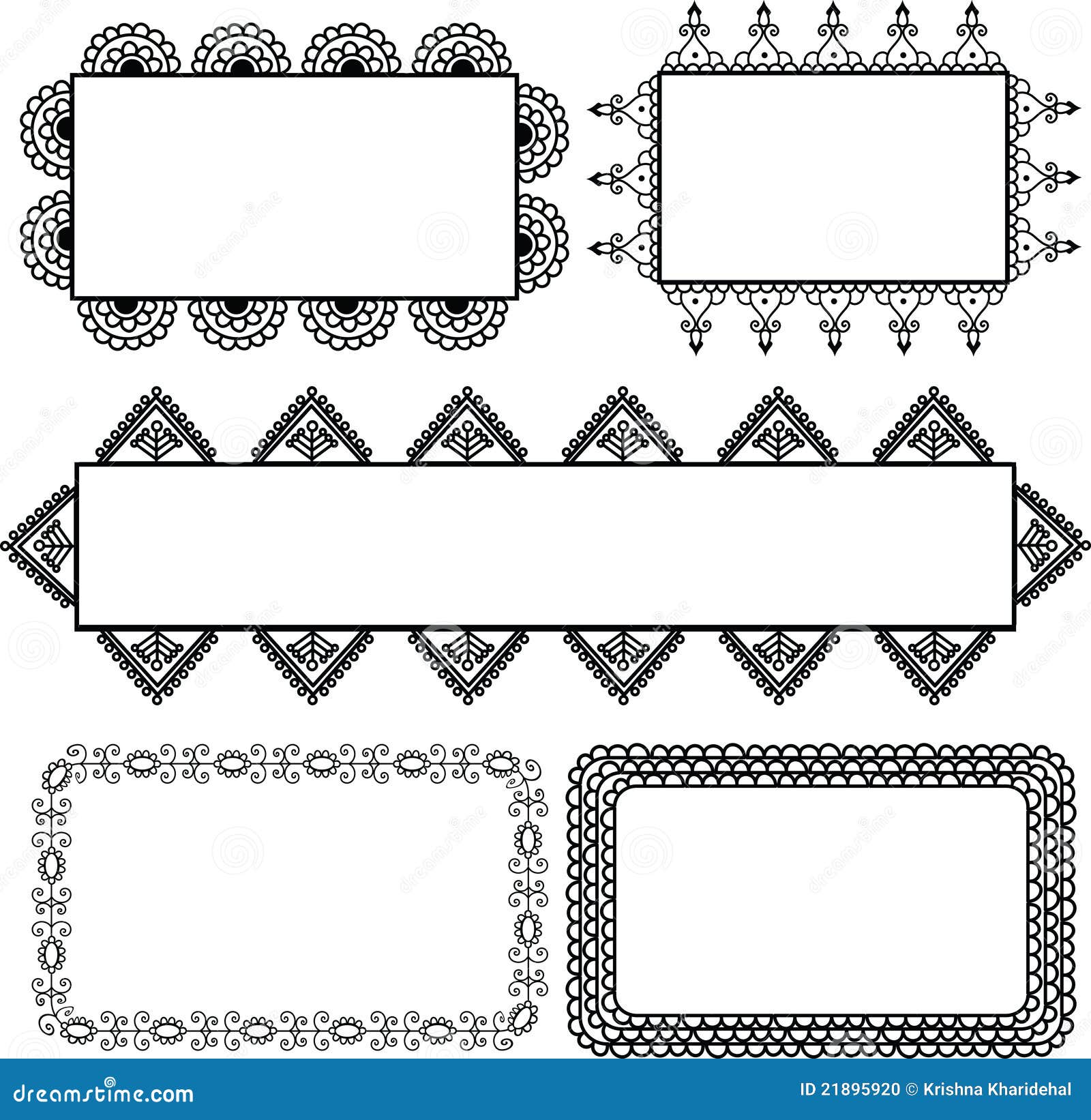 Henna Frames stock vector. Illustration of paisley, motif - 21895920