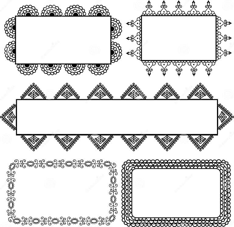 Henna Frames stock vector. Illustration of paisley, motif - 21895920