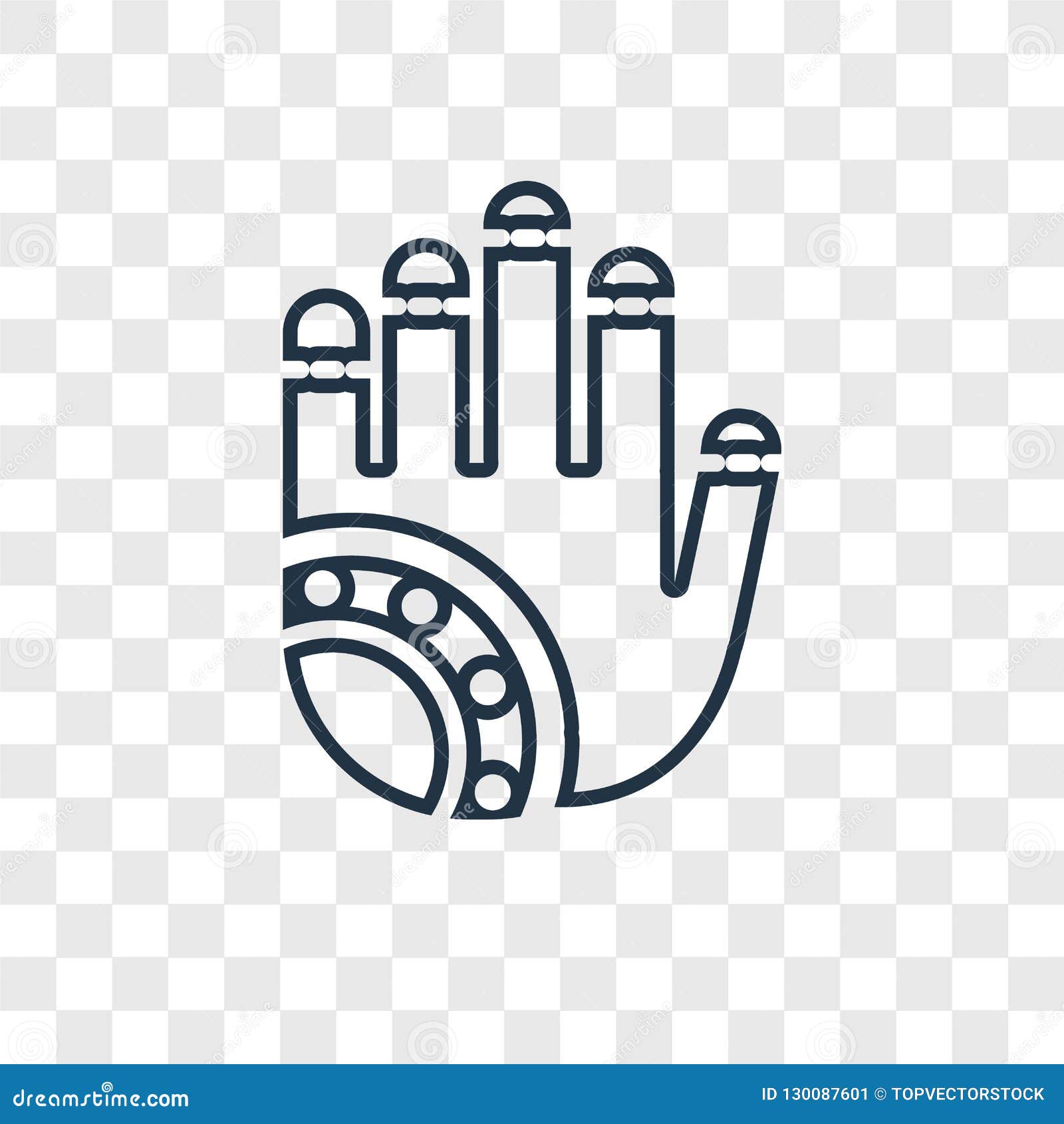 Henna Painted Hand Concept Vector Linear Icon Isolated on Transparent ...