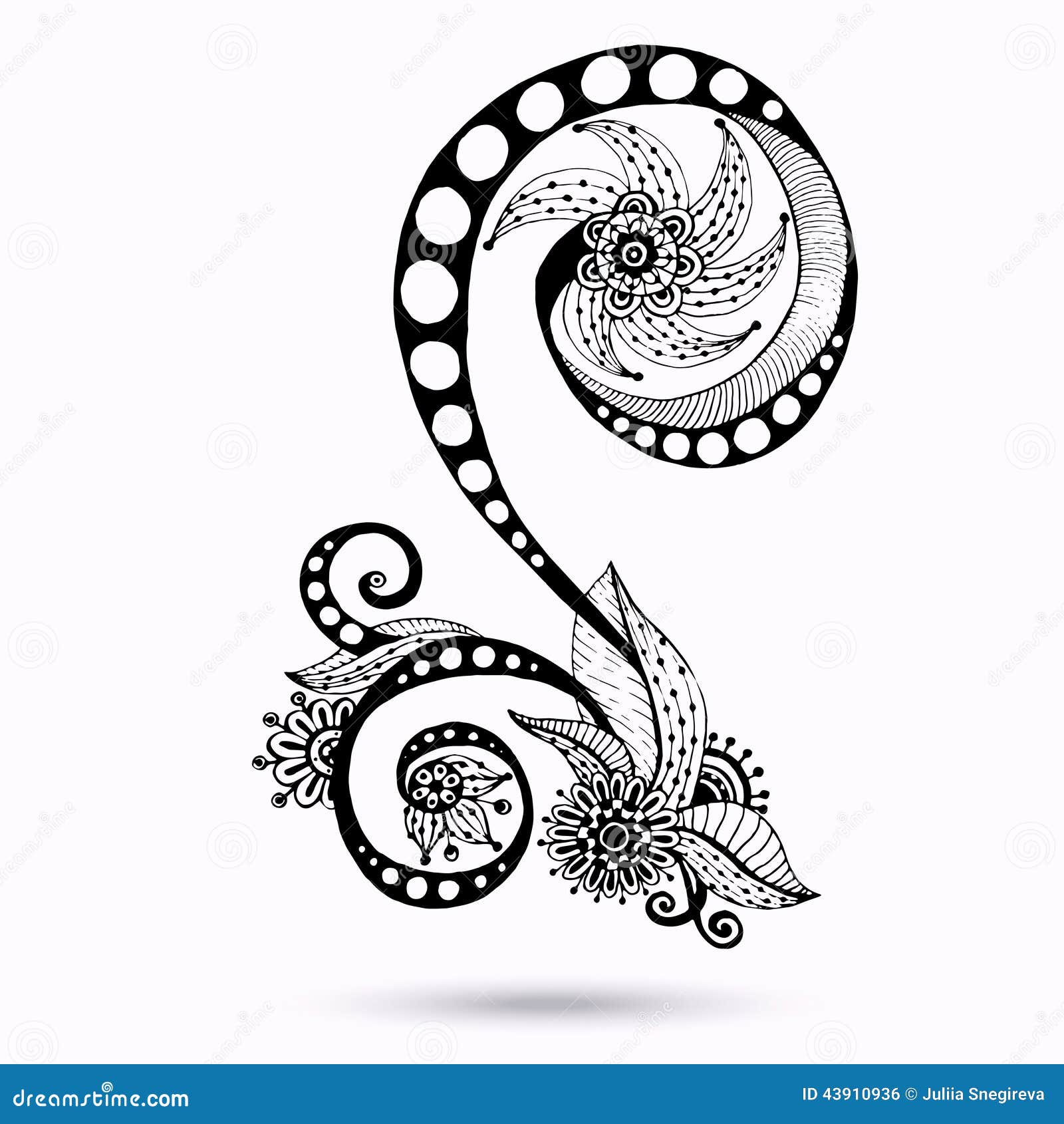 Henna Paisley Mehndi Doodles Design-Element Vektor Abbildung ...
