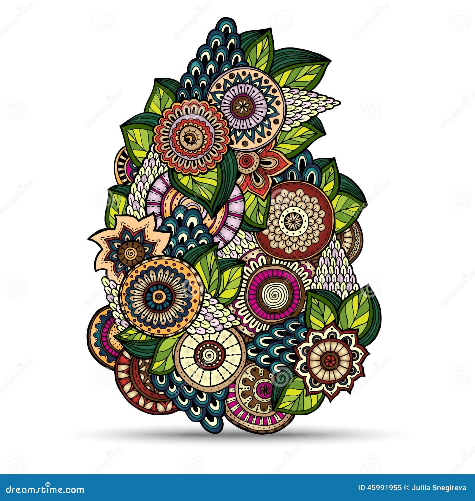 Henna Paisley Mehndi Doodles Design-Element Vektor Abbildung ...