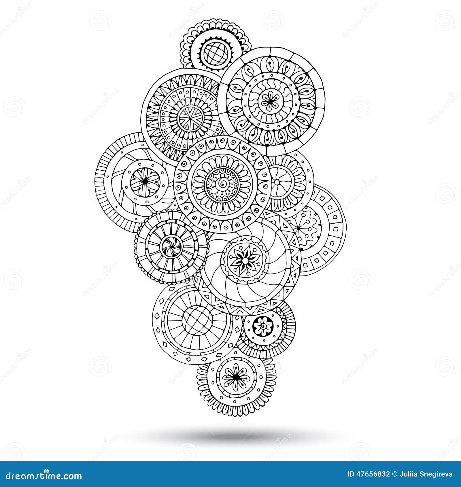 Henna Paisley Mehndi Doodles Design Element. Stock Illustration ...