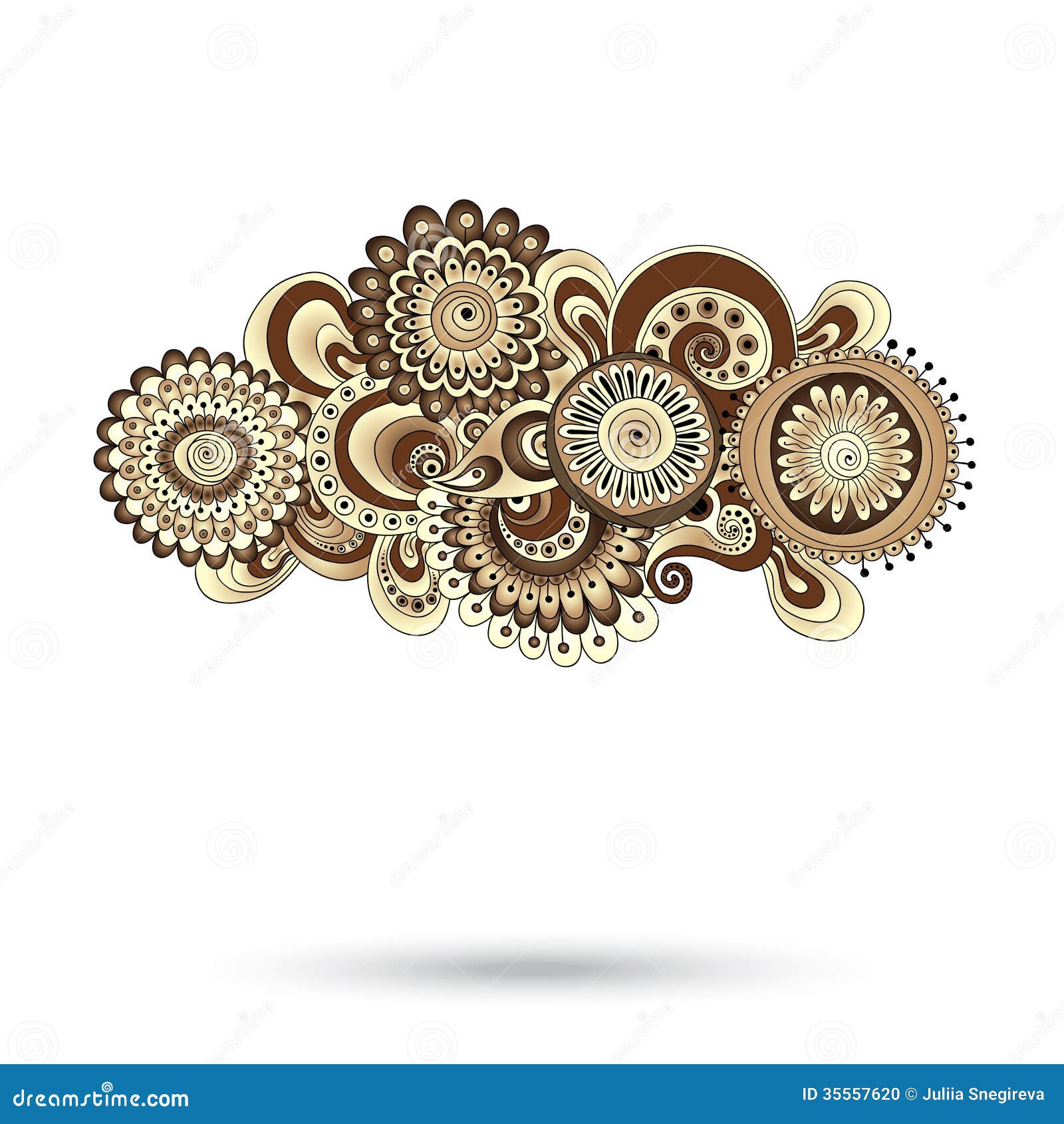 Henna Paisley Mehndi Doodles Design Element. Stock Vector ...