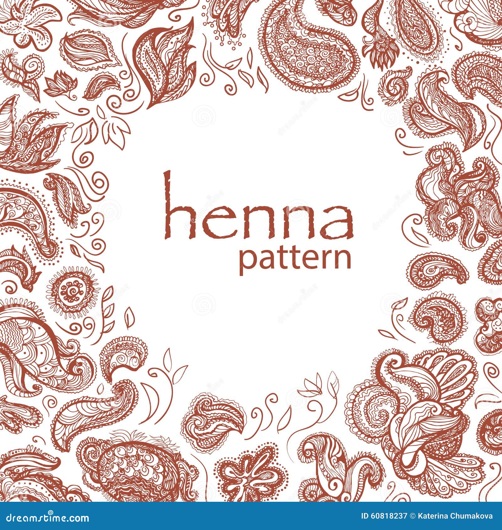 Henna pattern vector. stock vector. Illustration of elements - 60818237