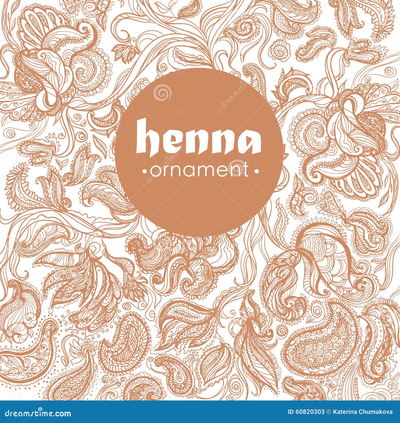Henna pattern vector stock vector. Illustration of outline - 60820303