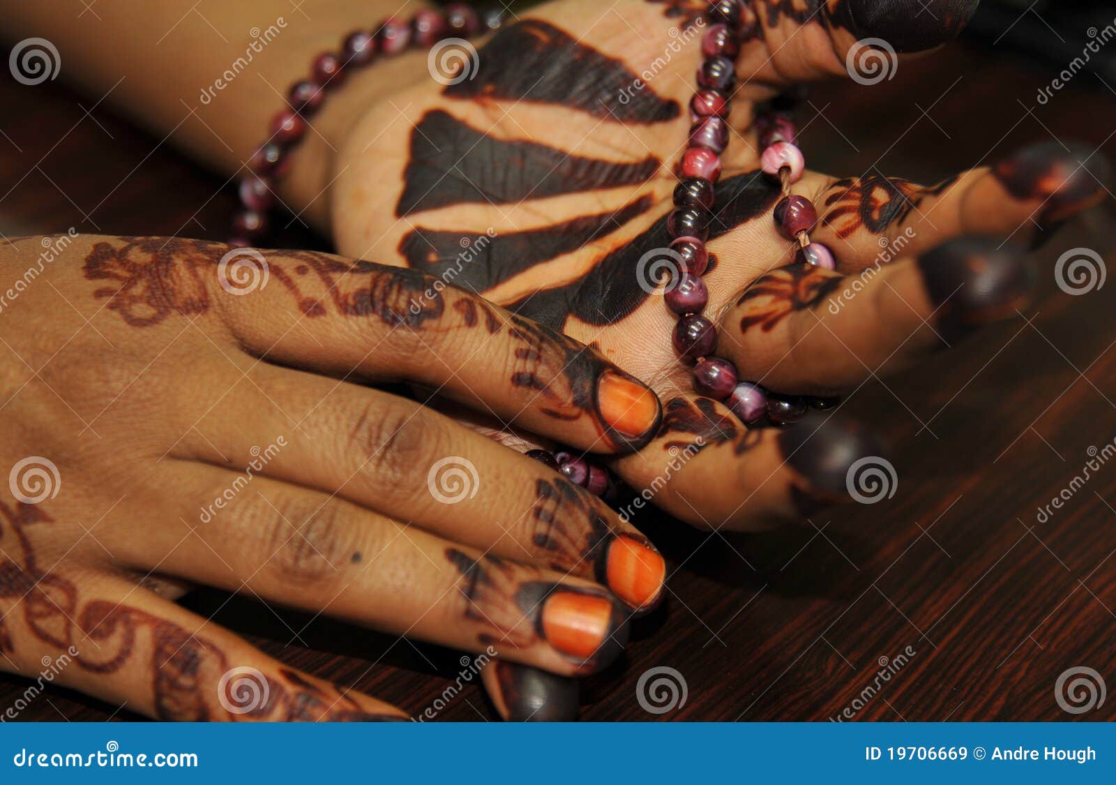 Henna Tattoo & Prayer Beads Stock Image - Image of hands, henna: 19706669