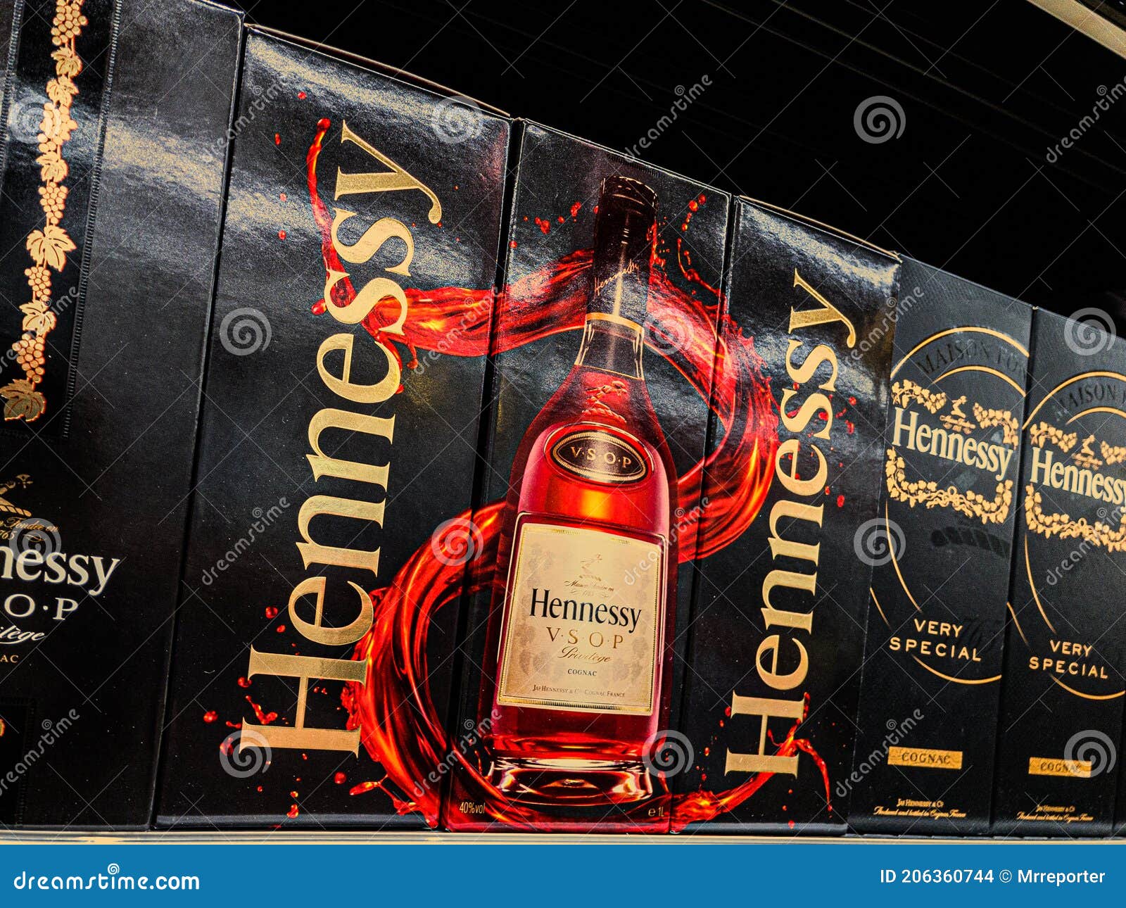 Hennessy Cognac Packages in Wine Shop Editorial Stock Image - Image of ...
