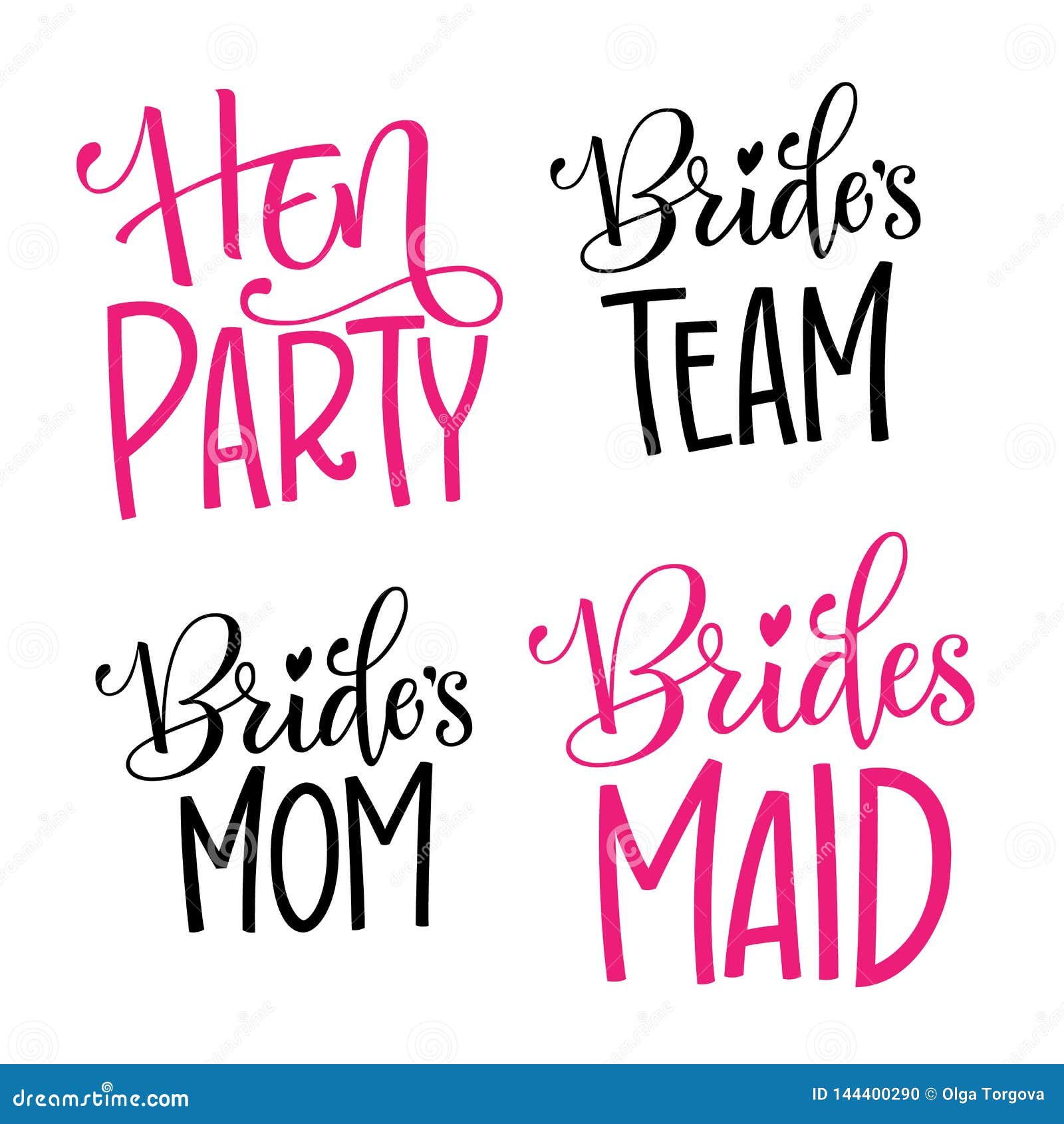 Bridesmaid Calligraphy Hand Lettering Isolated On White Perfect For