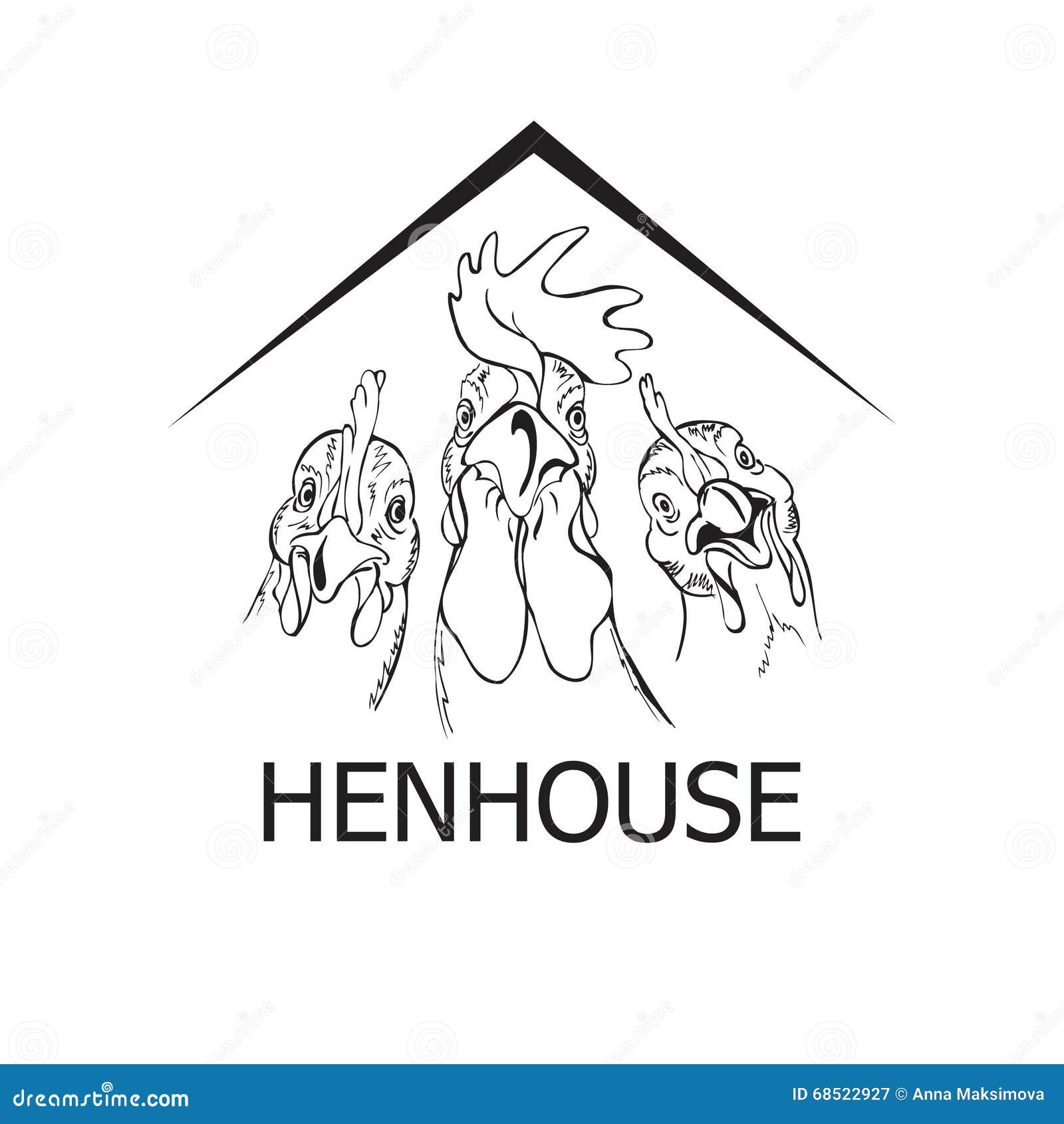 Hens and rooster stock vector. Illustration of farming - 68522927