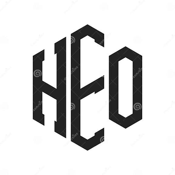HEO Logo Design. Initial Letter HEO Monogram Logo Using Hexagon Shape ...