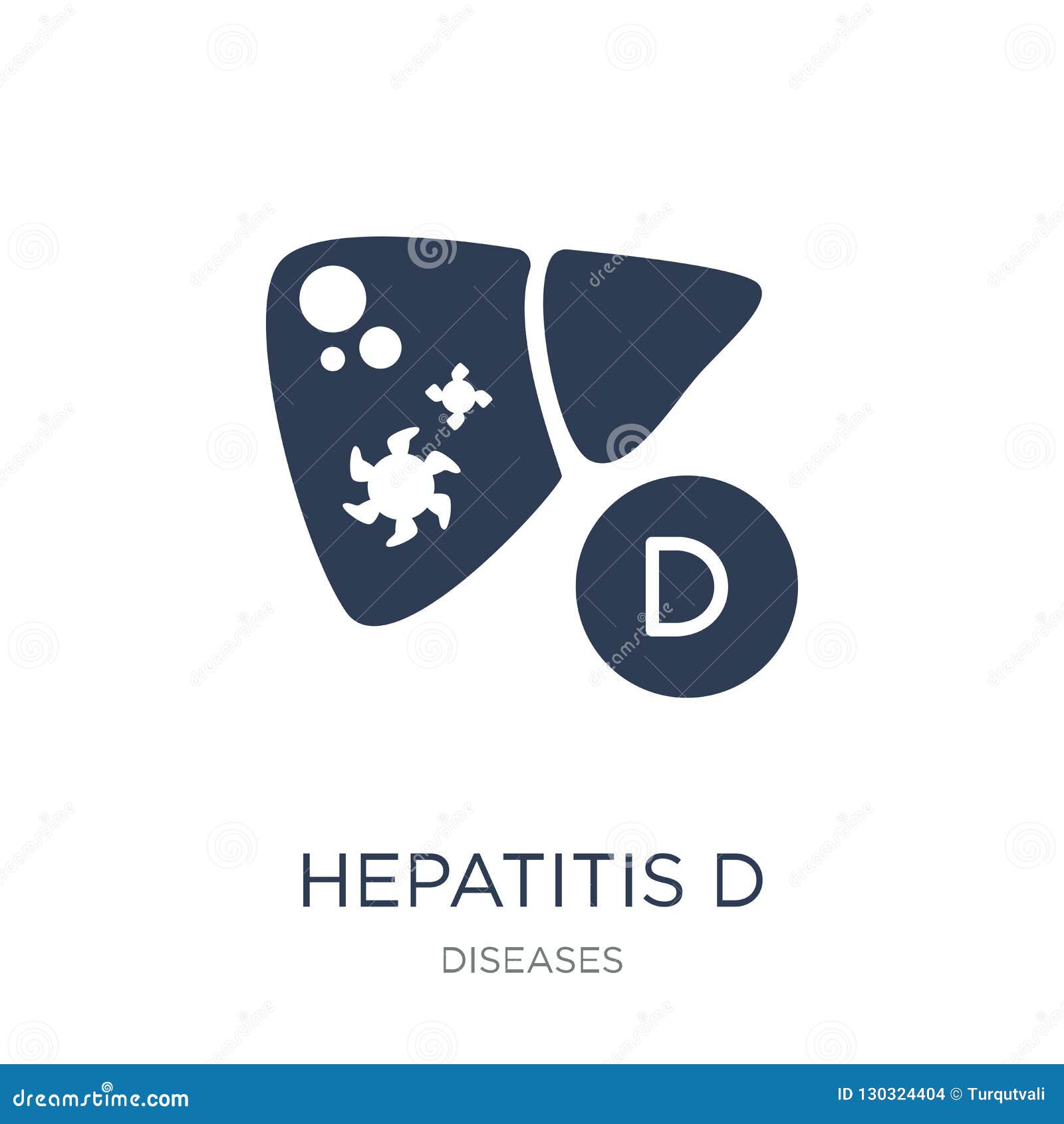 Hepatitis D Icon. Trendy Flat Vector Hepatitis D Icon on White B Stock ...