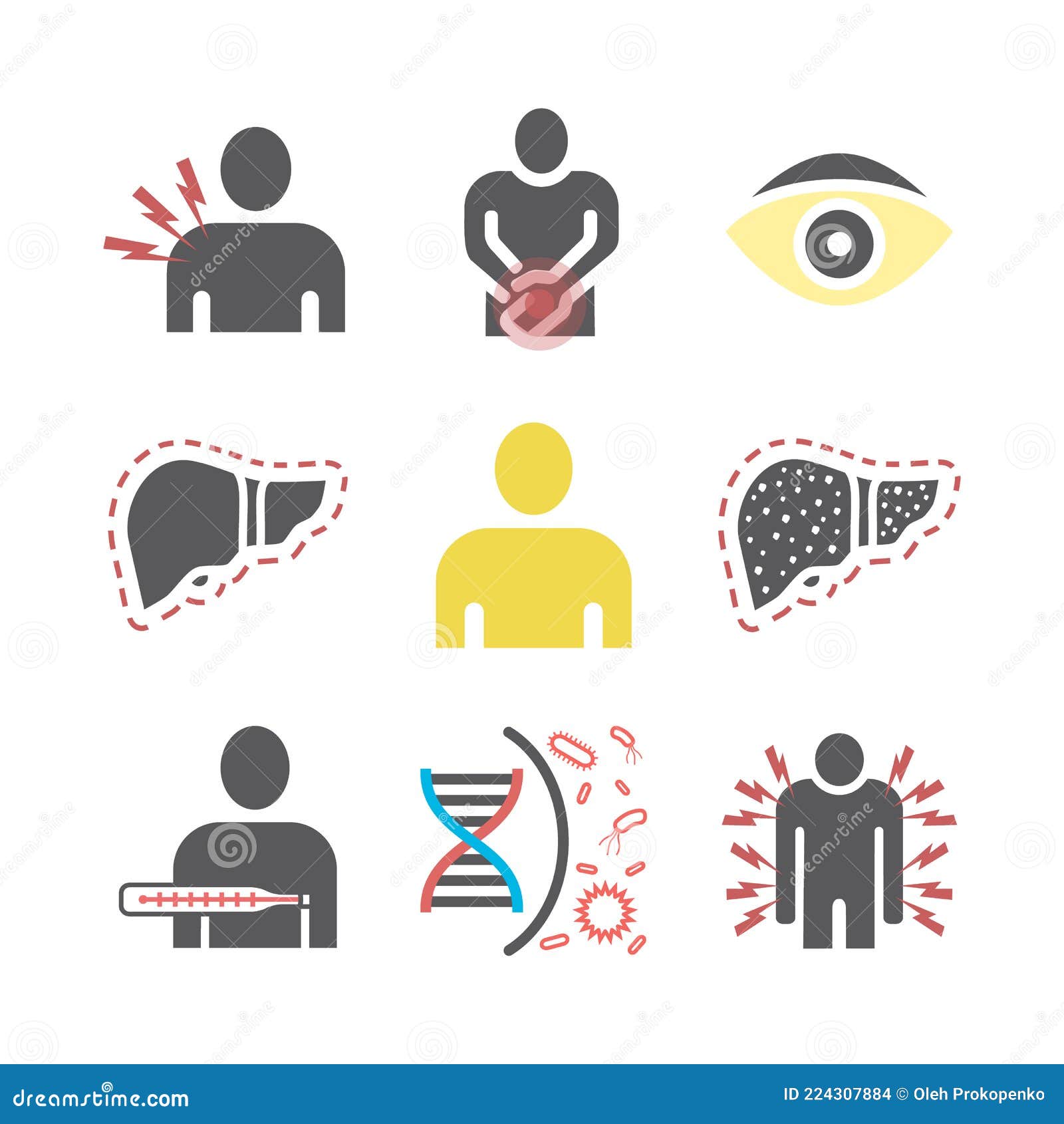 Hepatitis Icon Infographics. Vector Signs for Web Graphics. Stock ...