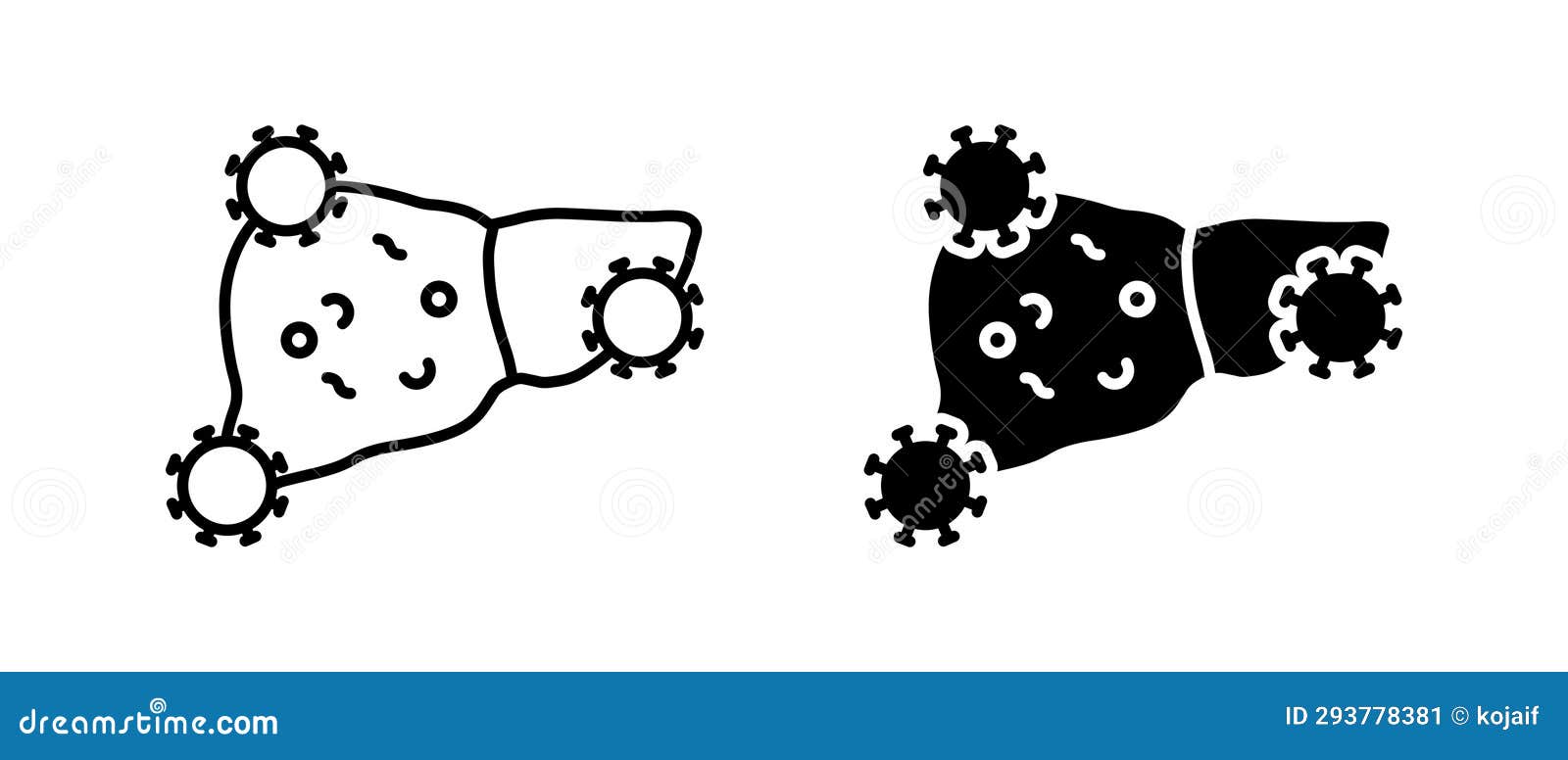 Hepatitis Icon Vector Set. Liver with Hepatitis Symbol Stock Vector ...