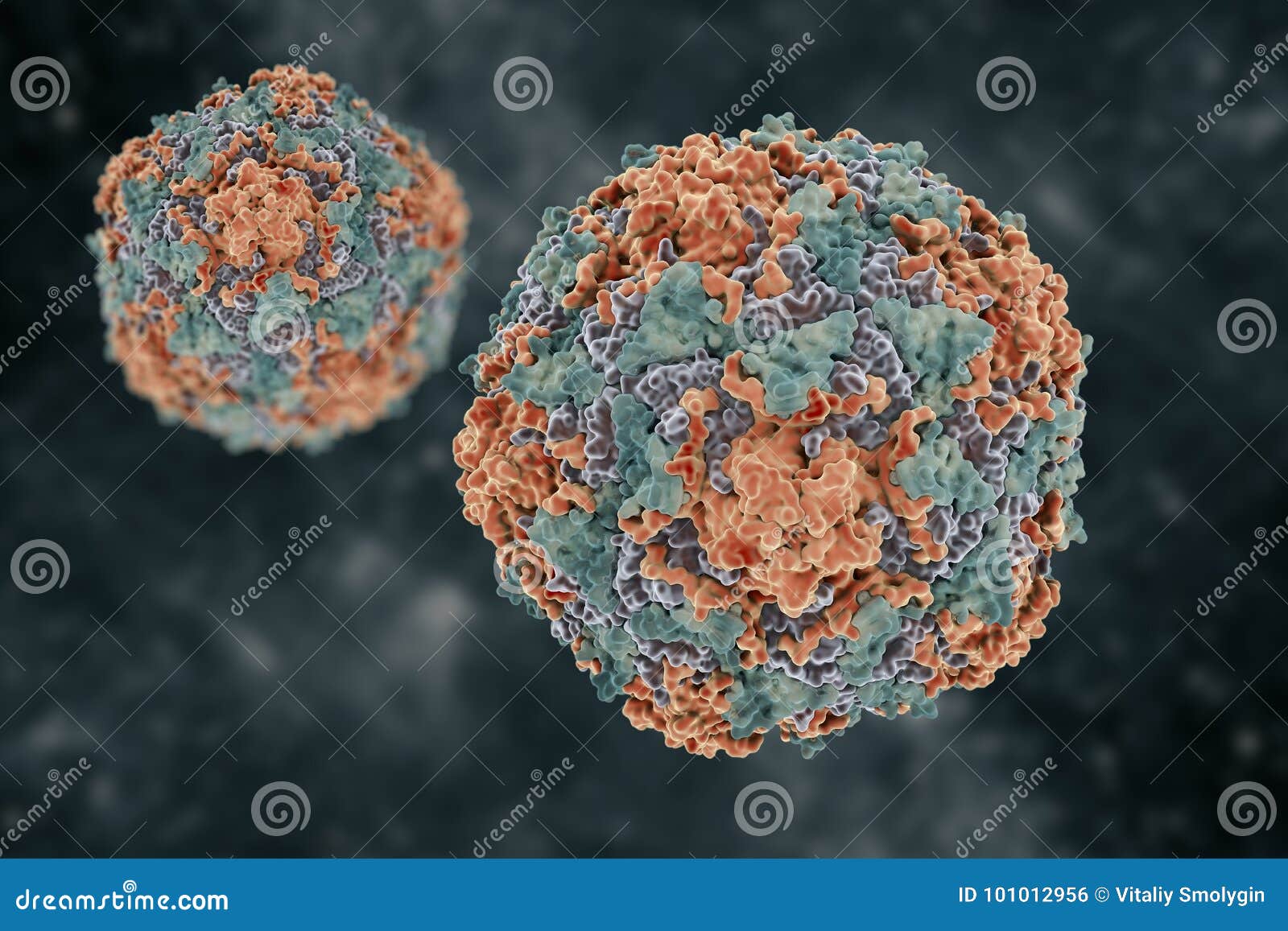 Hepatitis Virus Model Research Concept, 3D Rendering Stock Illustration ...