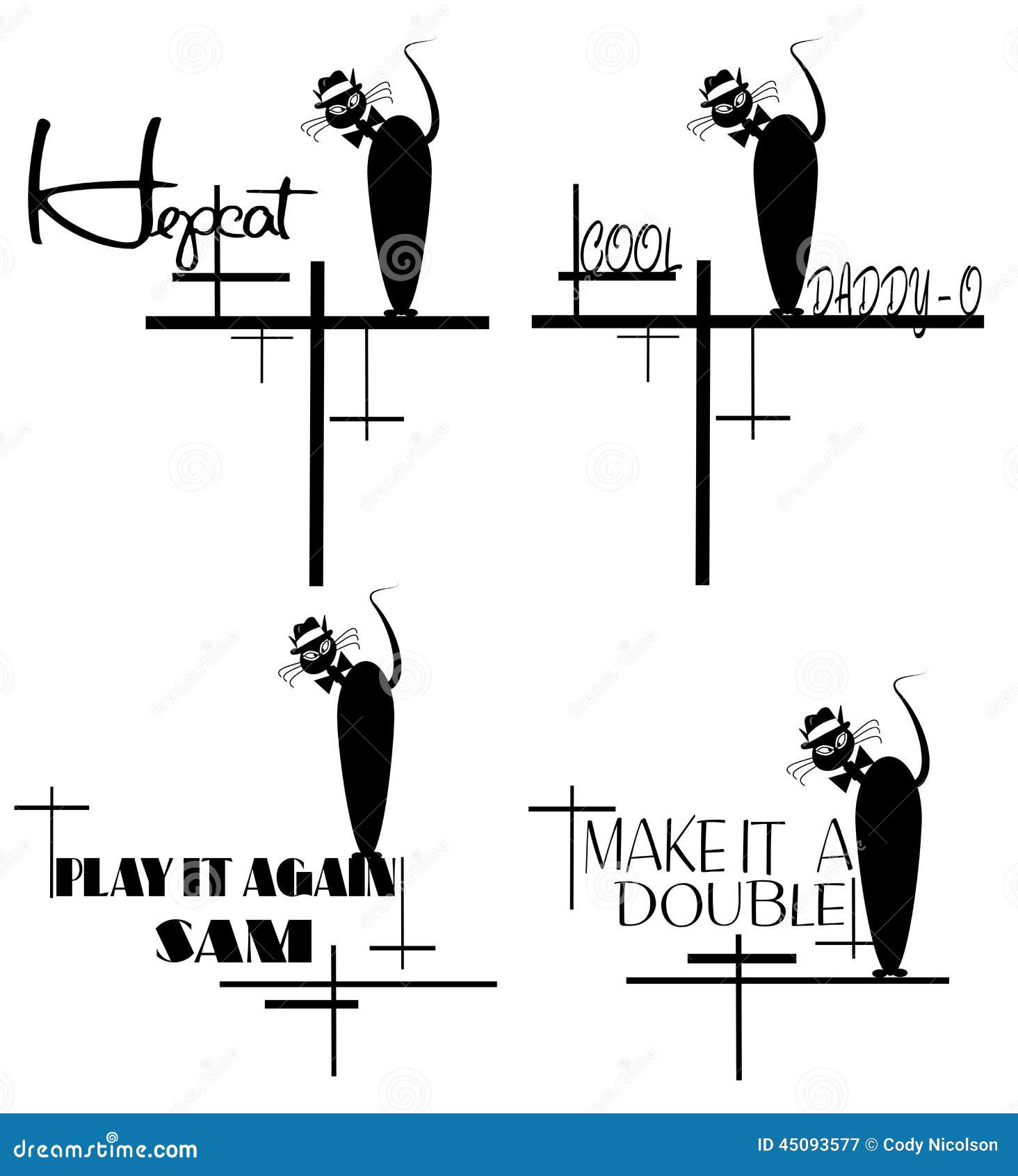 Hepcat Concepts in Retro Style Stock Illustration - Illustration of ...