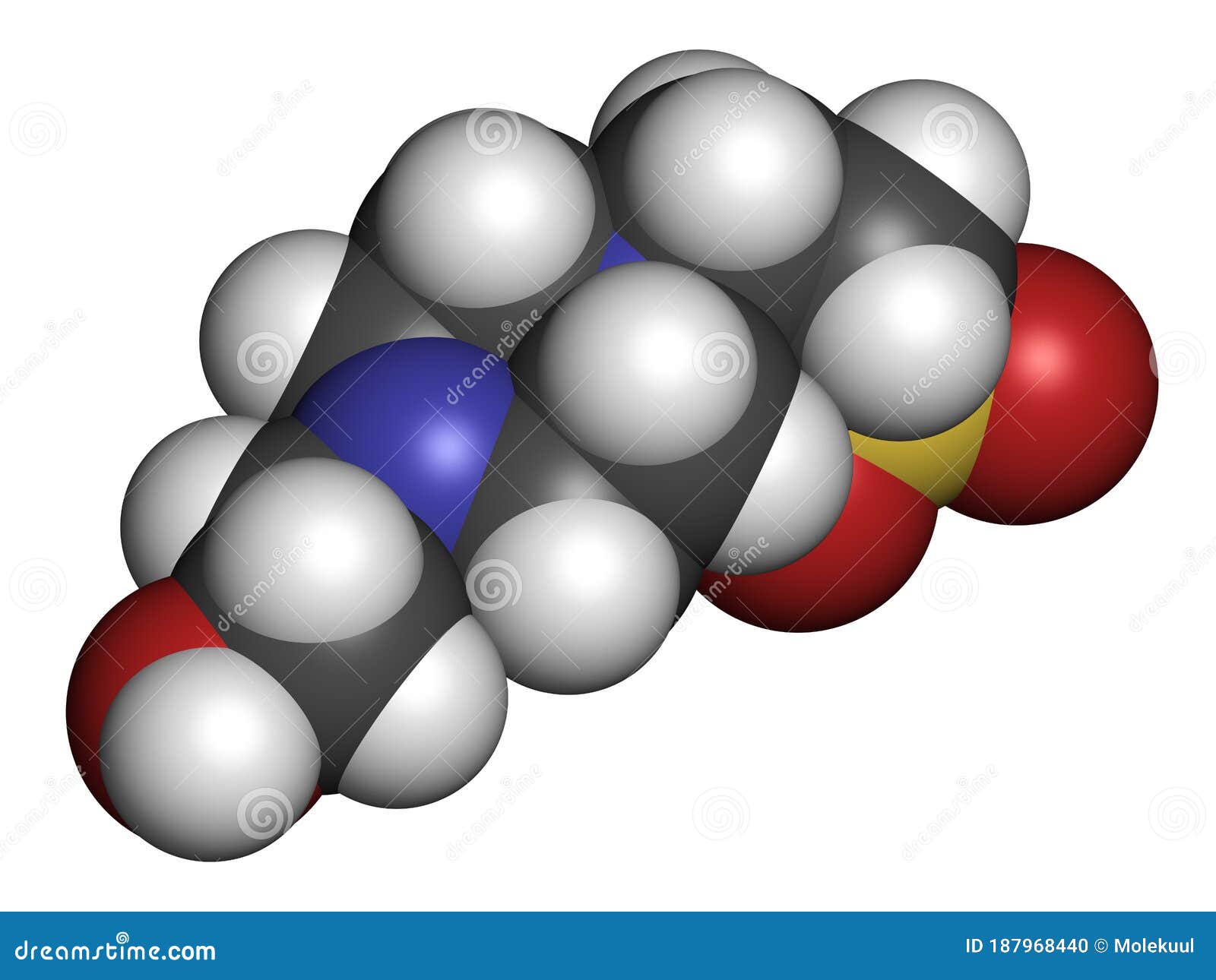 HEPES Buffering Agent Molecule. Skeletal Formula. Cartoon Vector ...