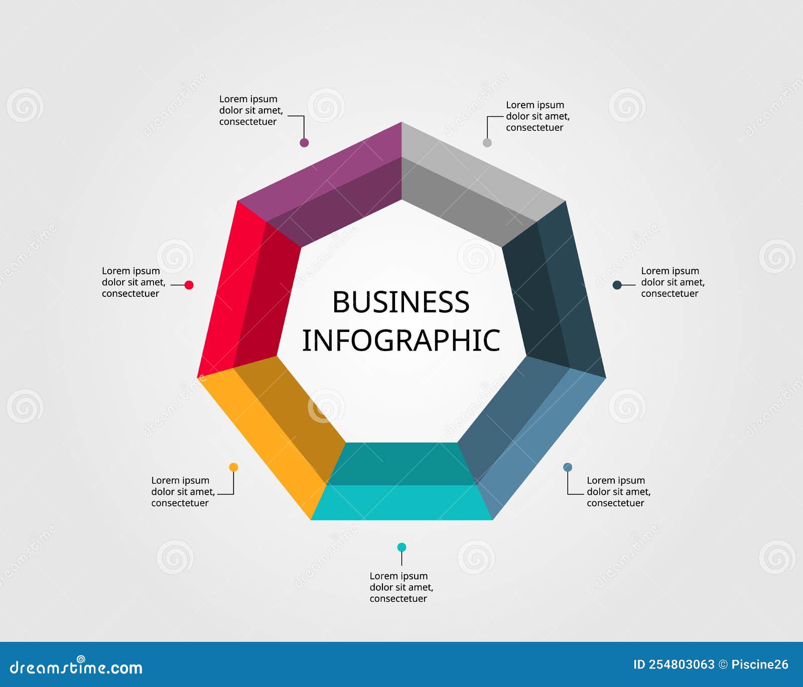 Heptagon Shape Template for Infographic for Presentation for 7 Element ...