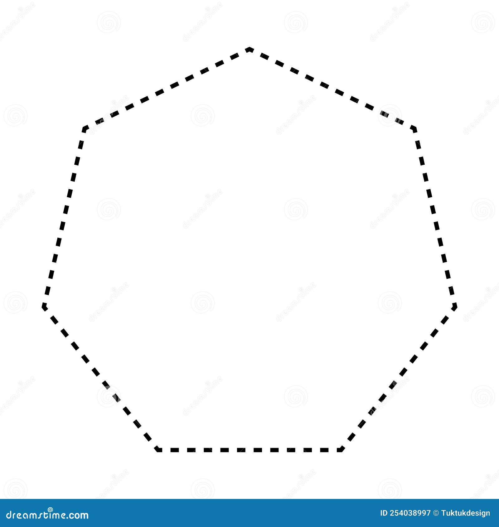 Heptagon Symbol Dashed Shape Vector Icon for Creative Graphic Design ...