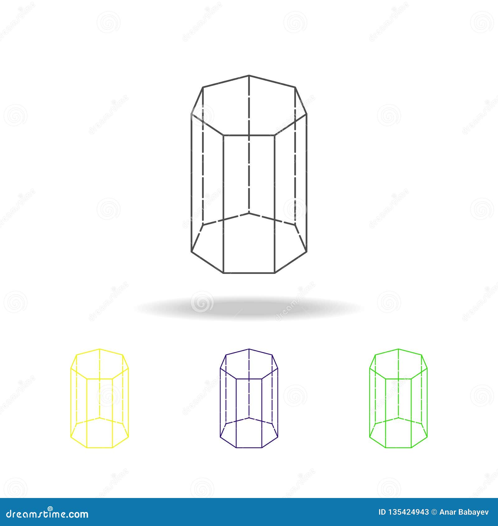 Heptagonal Pyramid 45 Degree. Geometric Shapes. Vector Illustration Of ...