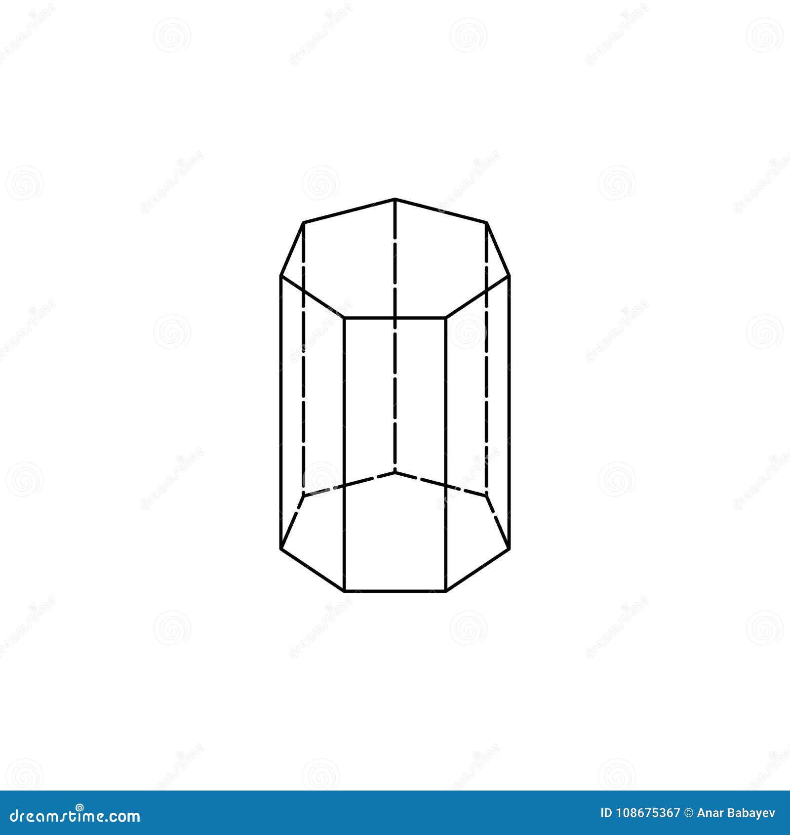 Heptagonal Pyramid 45 Degree. Geometric Shapes. Vector Illustration Of ...