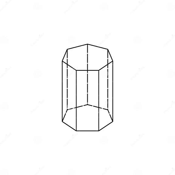Heptagonal Prism Icon. Geometric Figure Element for Mobile Concept and ...