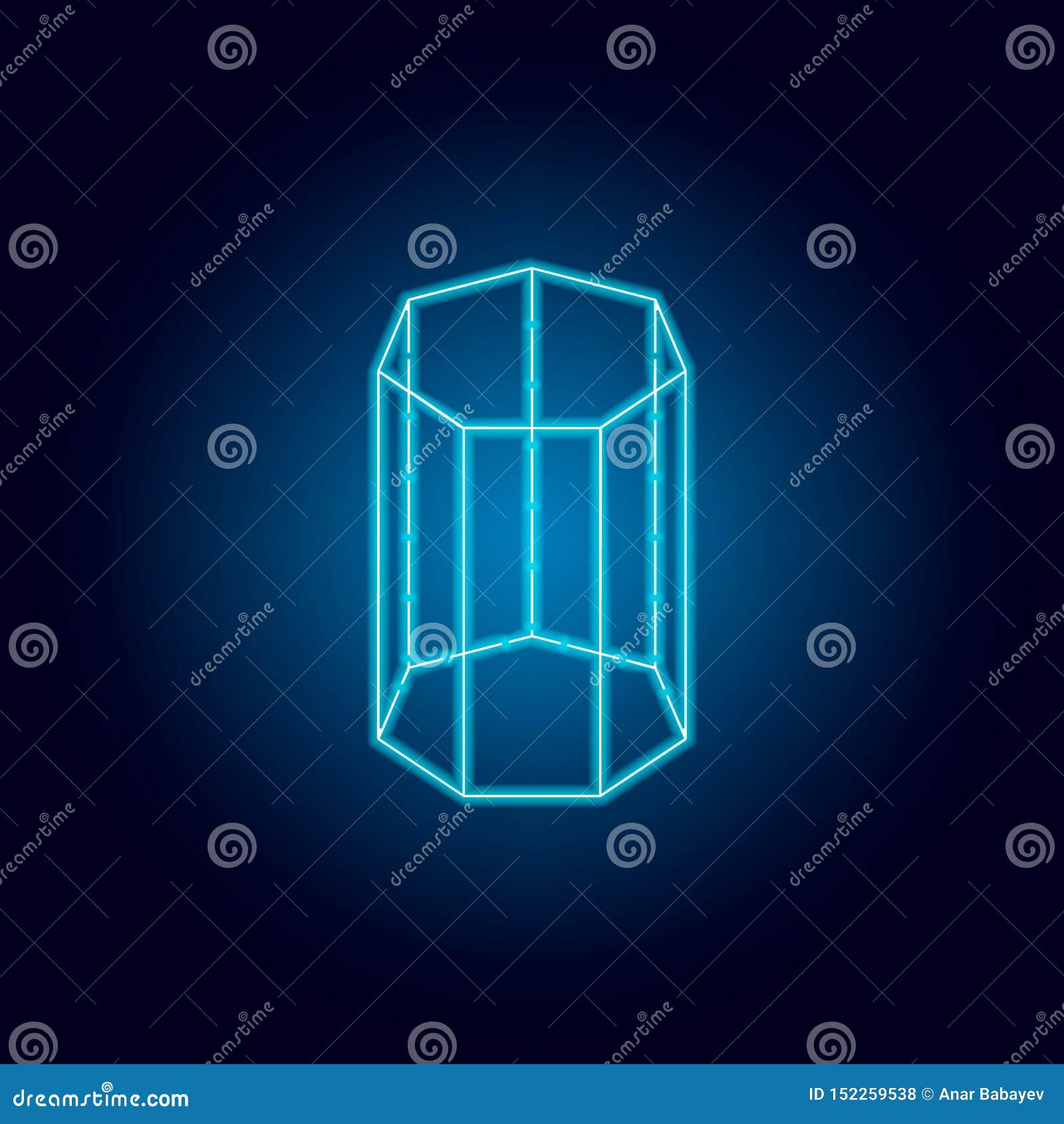 Heptagonal Pyramid 45 Degree. Geometric Shapes. Vector Illustration Of ...