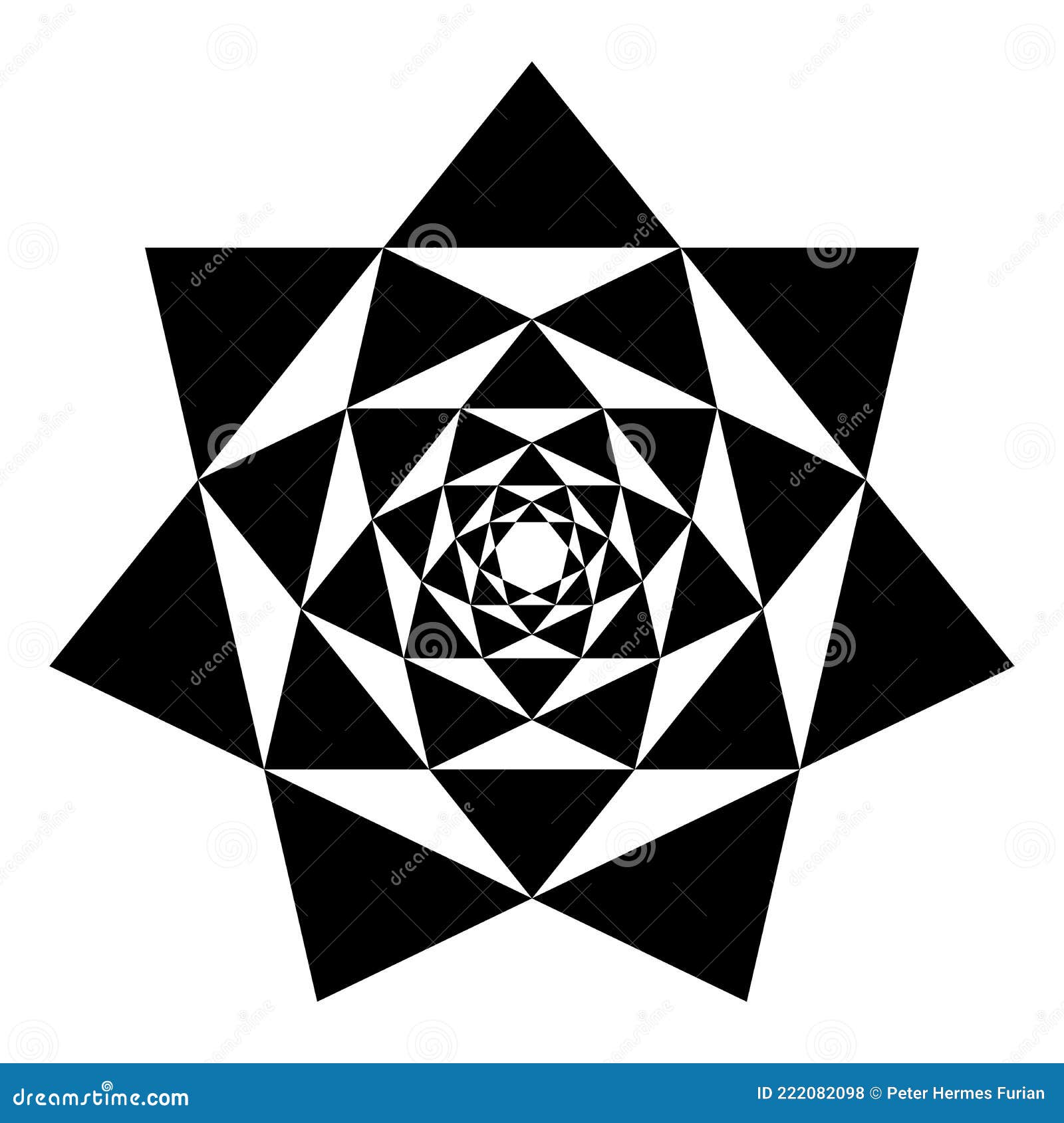 Heptagrams in Heptagrams, Mandala and Symbol with Seven-pointed Stars ...