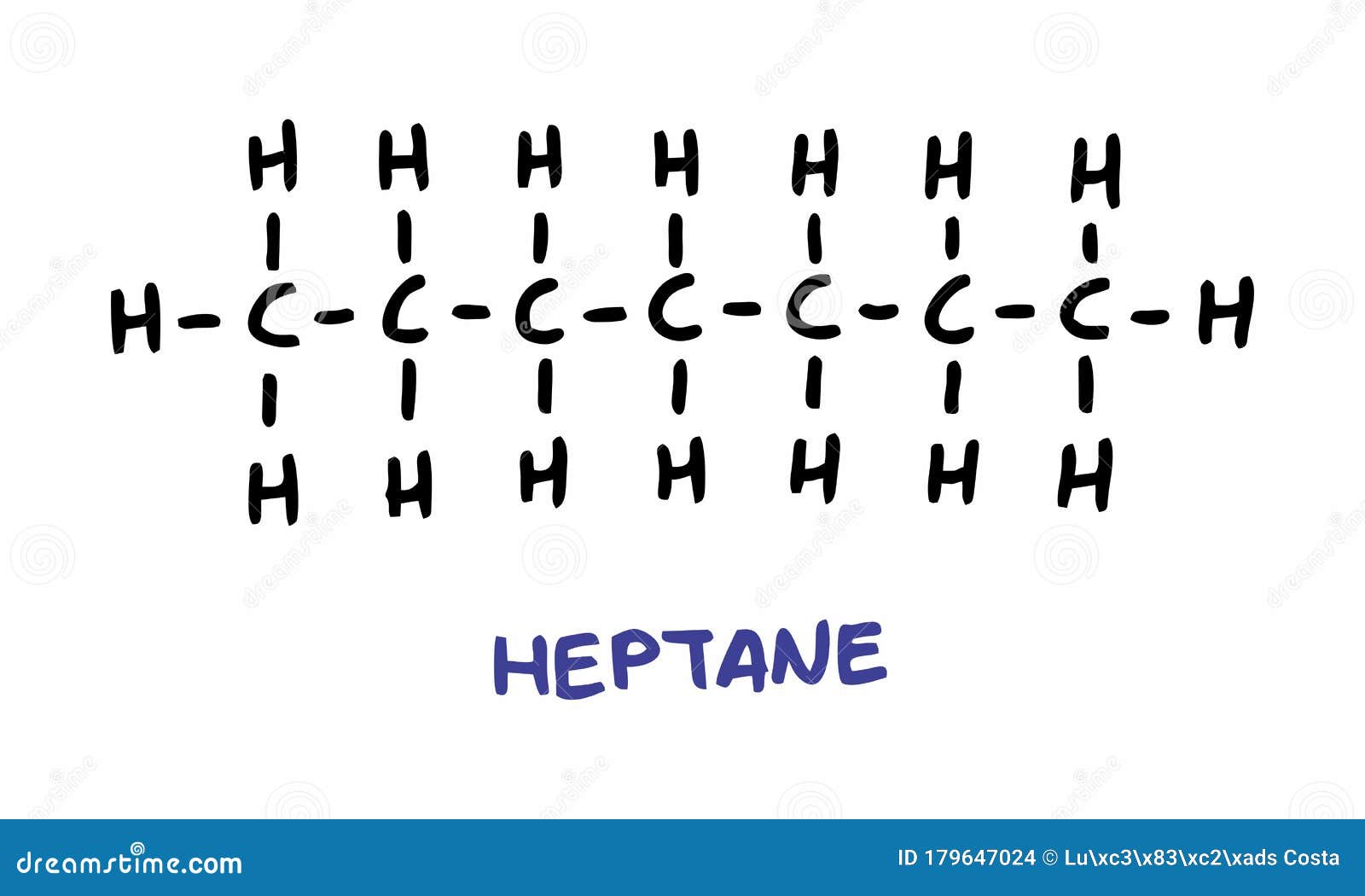 Heptane Formula Illustration Stock Illustration - Illustration of ...