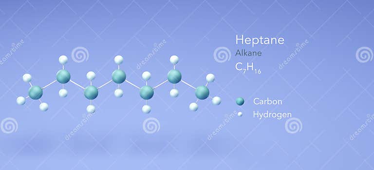 Heptane, Molecular Structures, Alkane, 3d Model, Structural Chemical ...