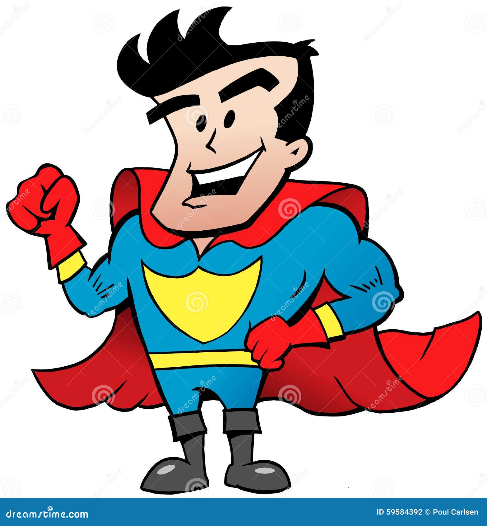 Herói super forte ilustração do vetor. Ilustração de caricatura - 59584392