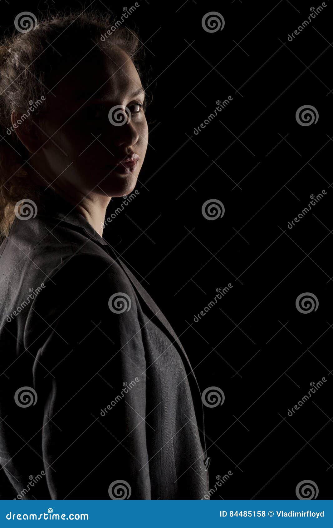 Her face in shadow stock photo. Image of portrait, creative - 84485158