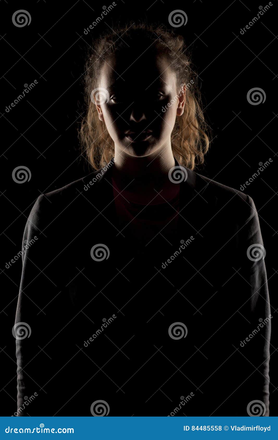Her face in shadow stock photo. Image of woman, head - 84485558
