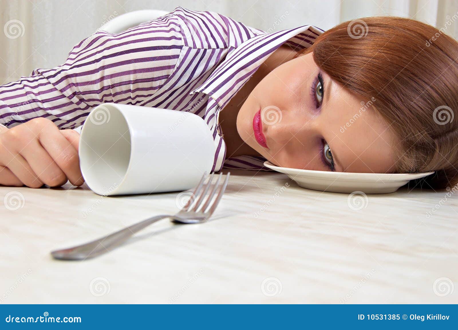 Her head in the plate stock image. Image of plate, feast - 10531385