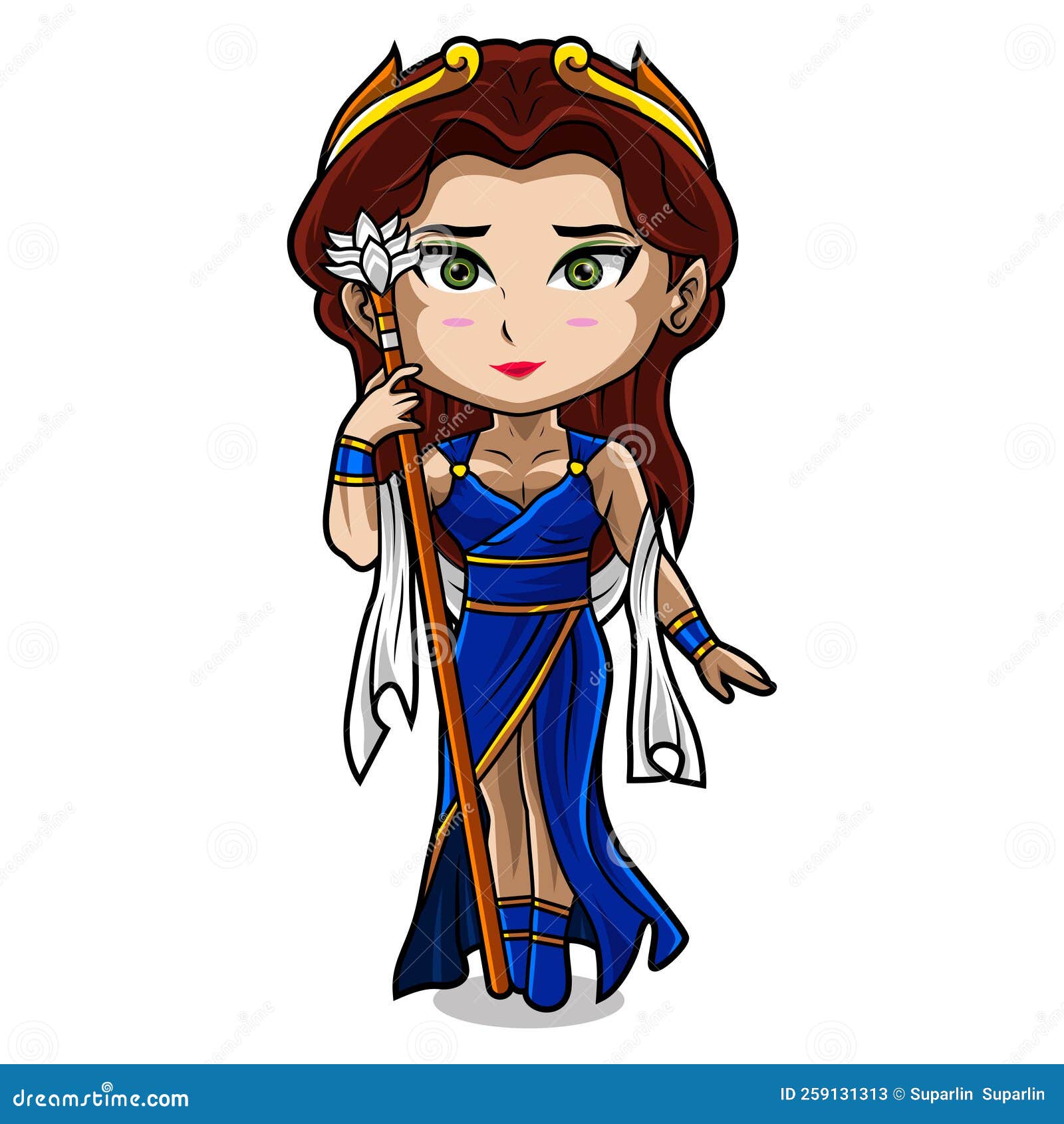 Hera Chibi Mascot Logo Design Stock Vector - Illustration of anime ...