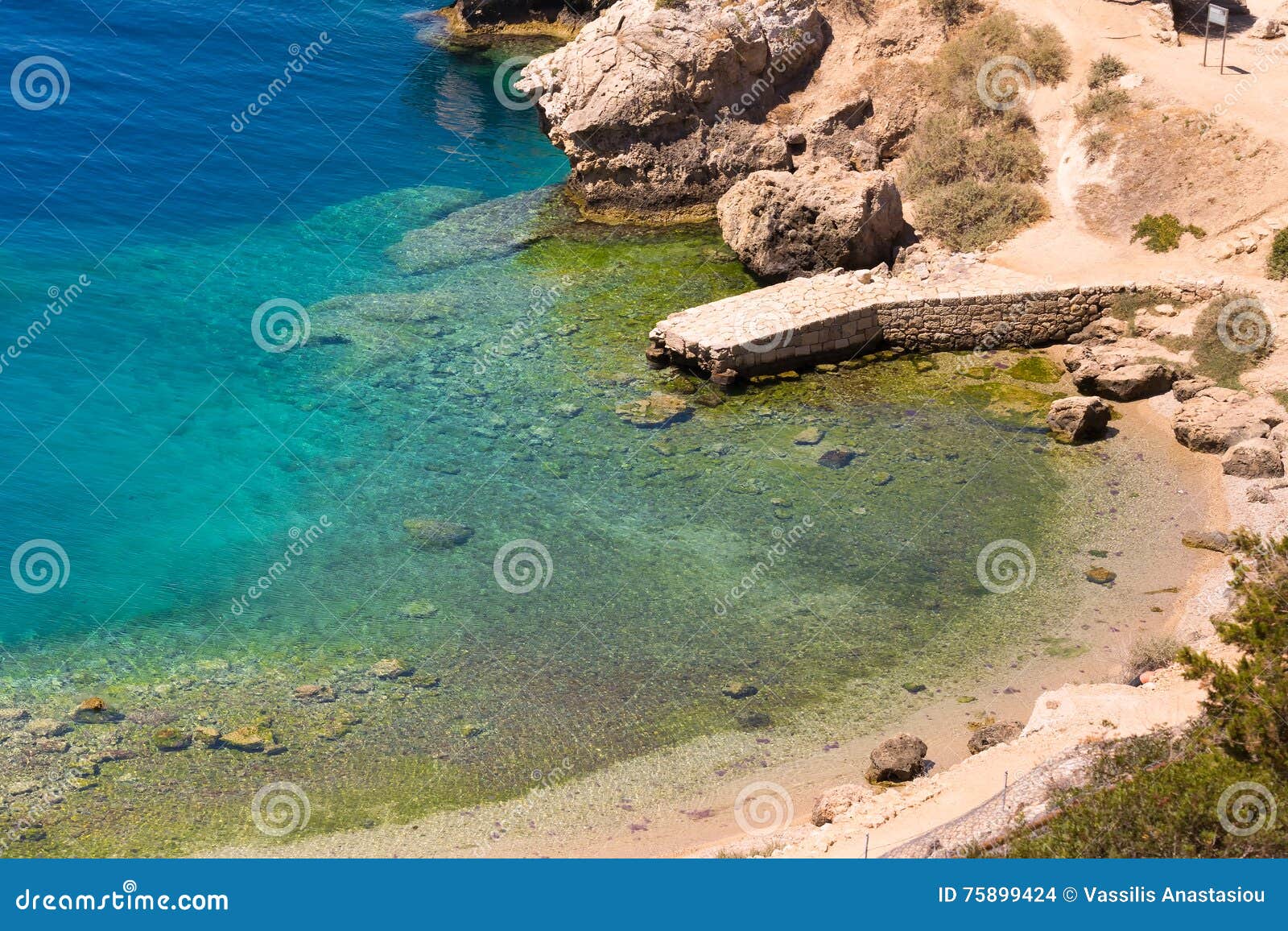Heraion Lake in Perachora in Greece Aerial View. Stock Photo - Image of ...