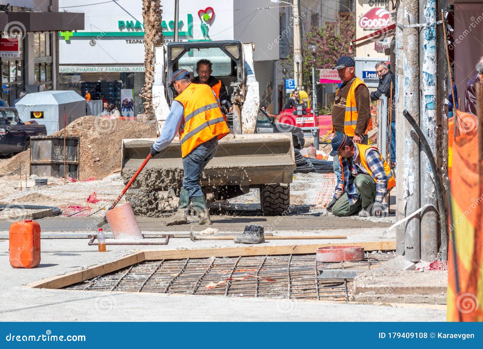 Heraklion, Greece - March 29, 2018: Construction Workers Doing the Work ...