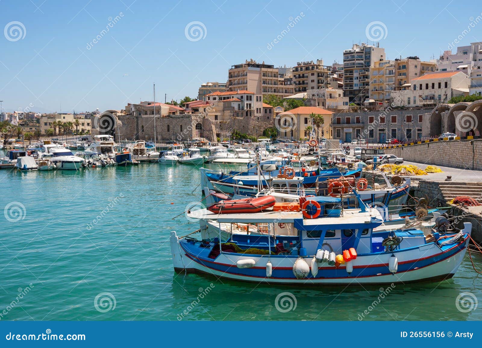 Heraklion Harbour. Crete, Greece Stock Photo - Image of coast, nautical ...